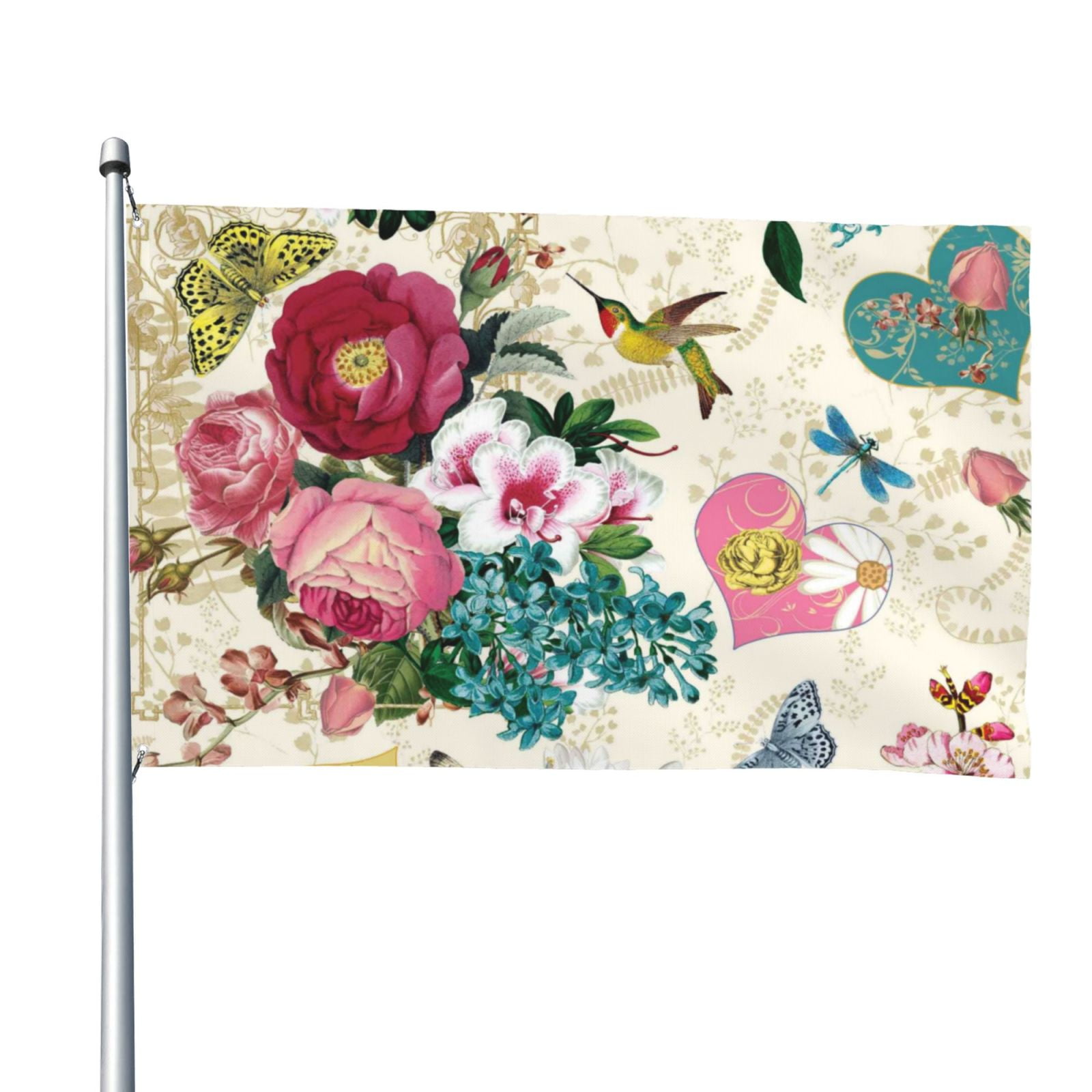 Kll Bird Butterfly Rose Flag 4x6 Ft Parade Party Flag Outdoor Flag ...