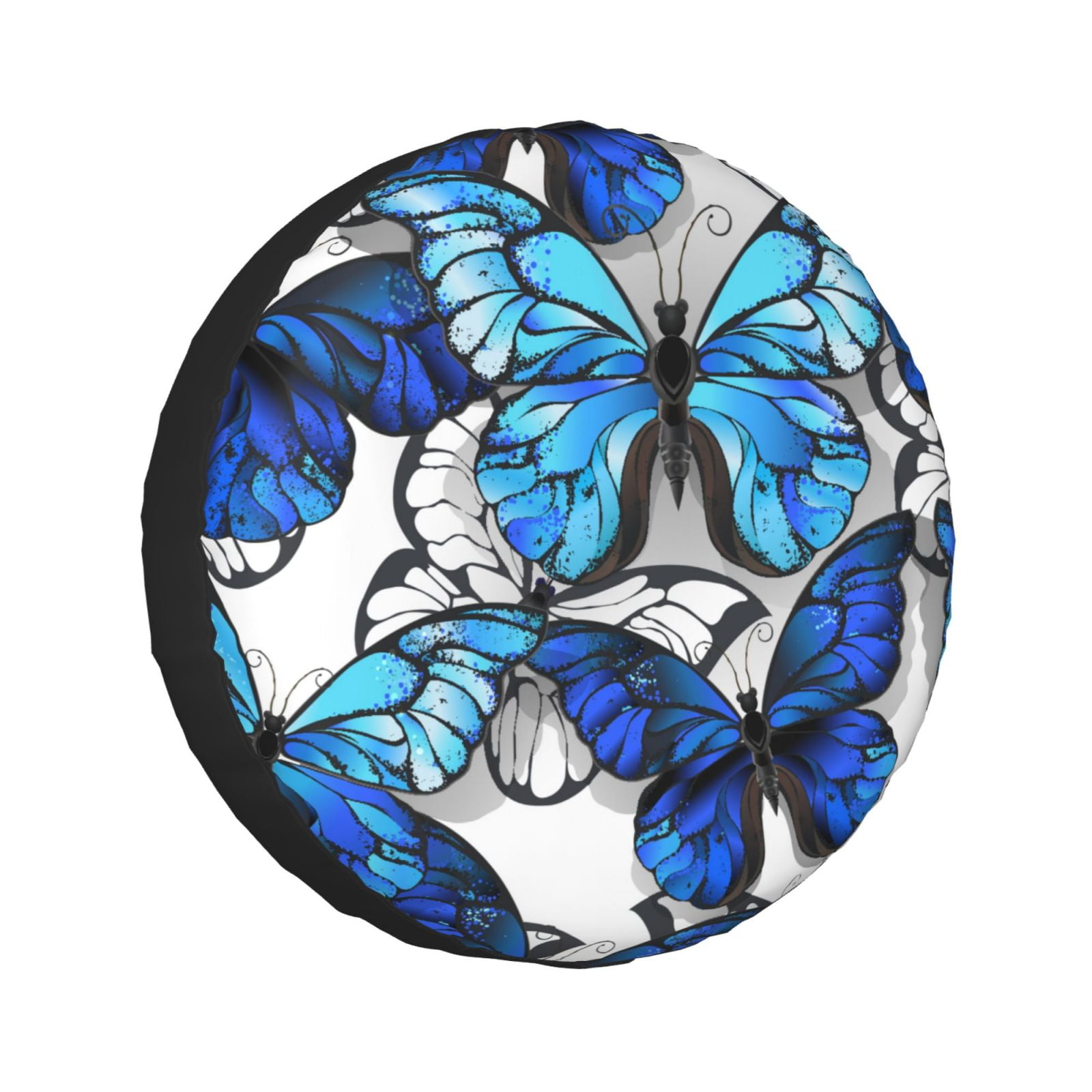 Kll Blue And White Butterflies Tire Cover,Universal Wheel Tire Cover ...