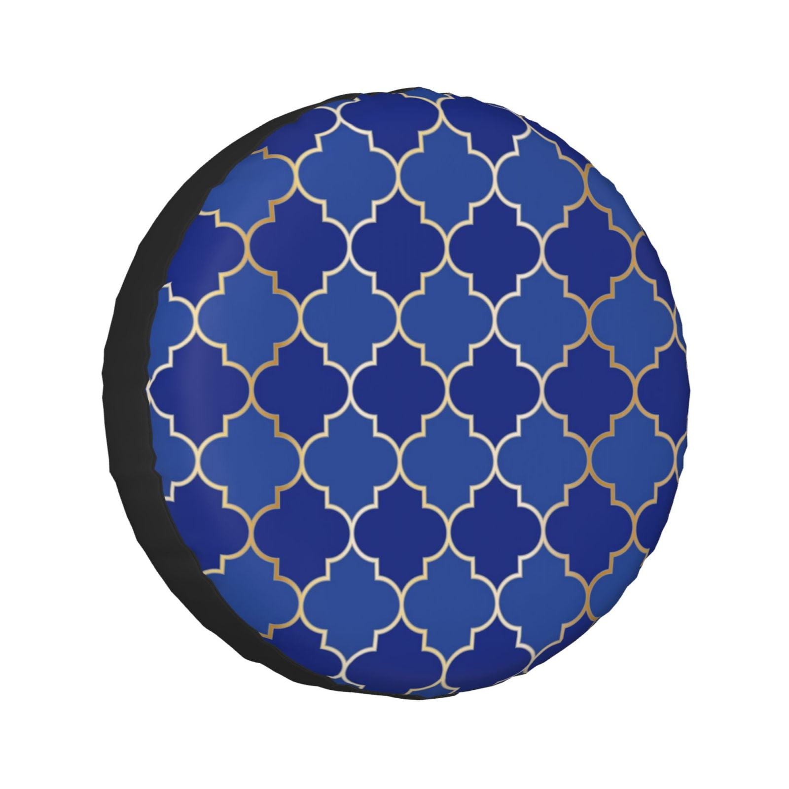 Kll Blue Gold Grid Lantern Shapes Tire Cover,Universal Wheel Tire Cover ...