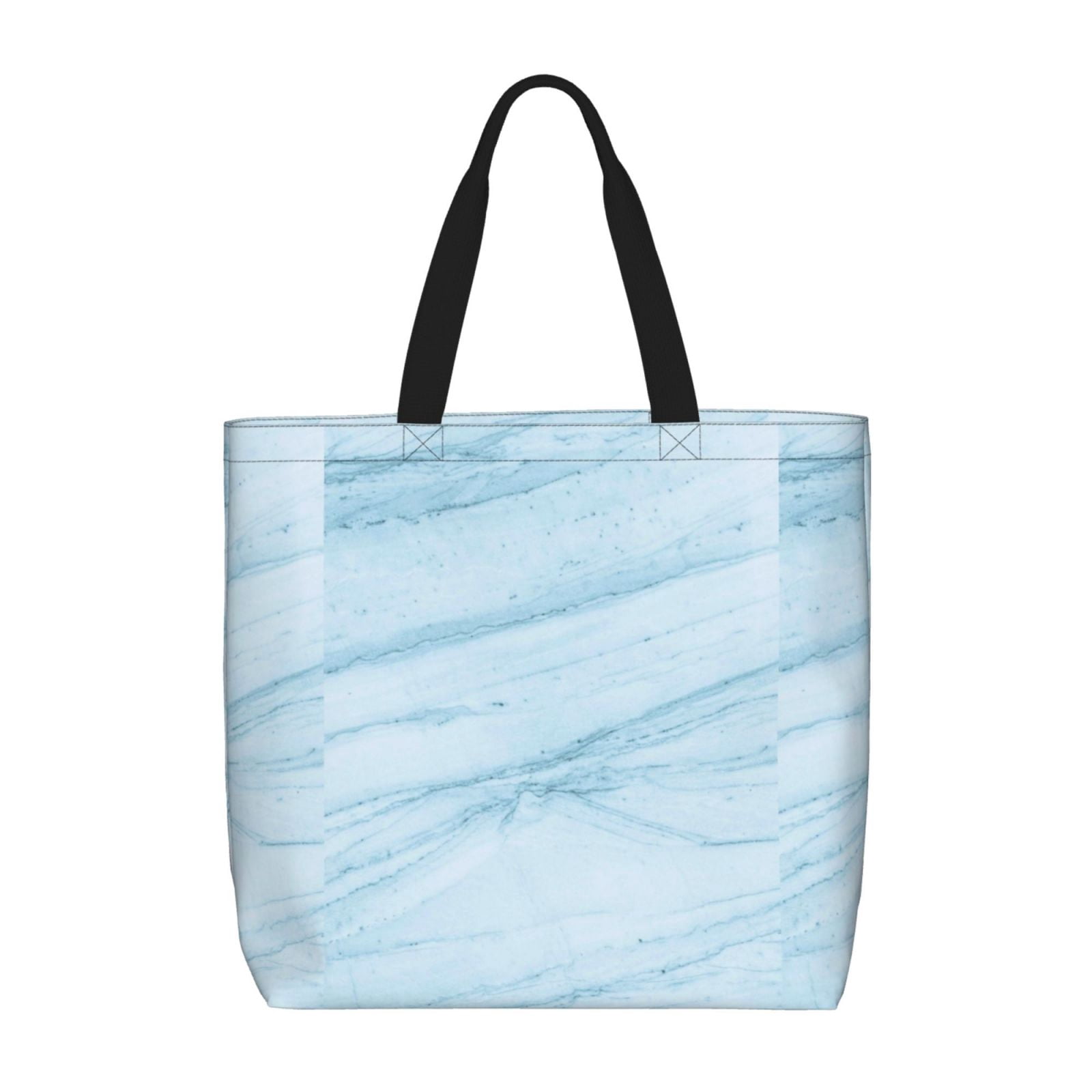 Kll Blue Marble Pattern Aesthetic Tote Bag For Women Beach Bag Shopping ...