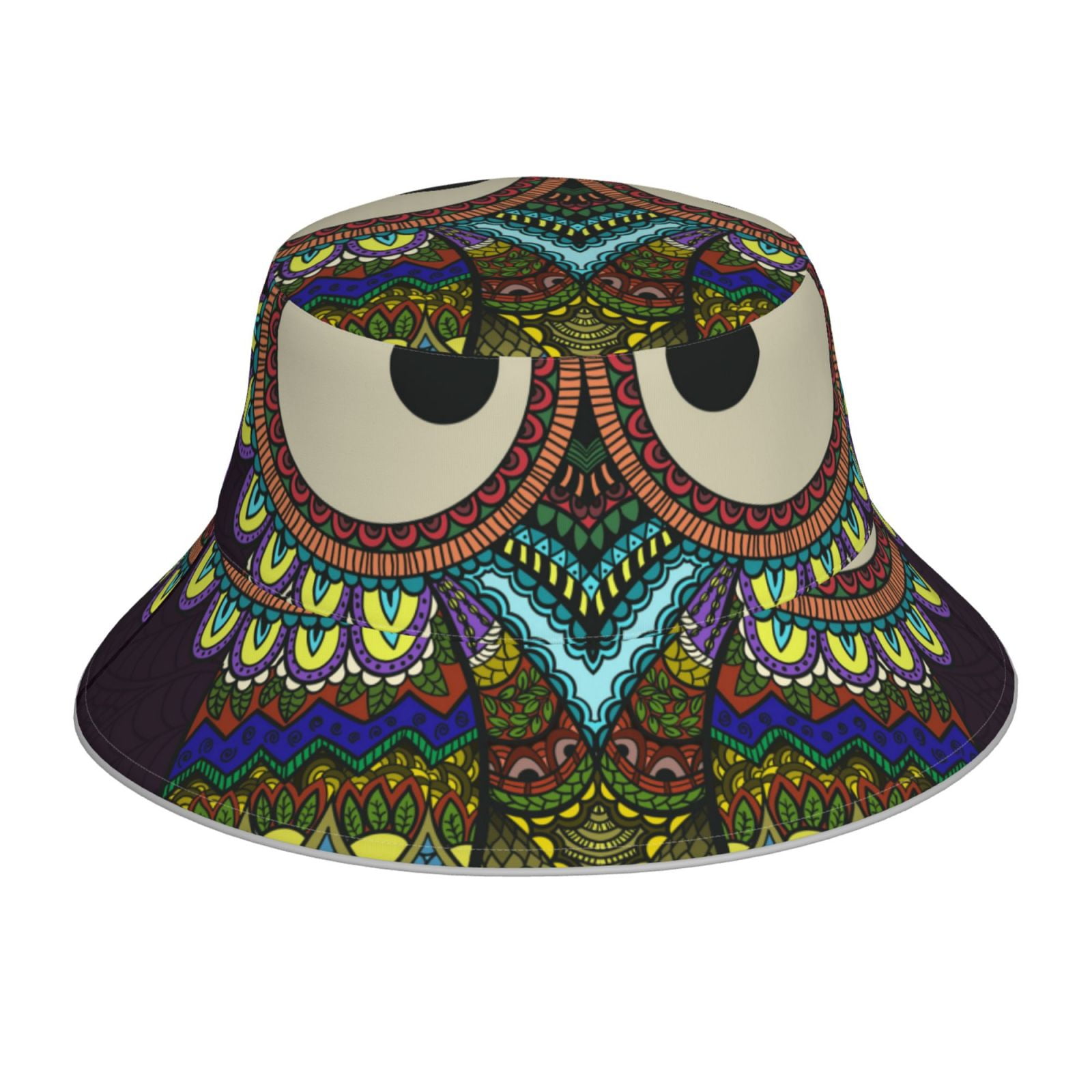 Kll Boho Owl Bucket Hat For Women Men Packable Travel Beach Sun Hat ...