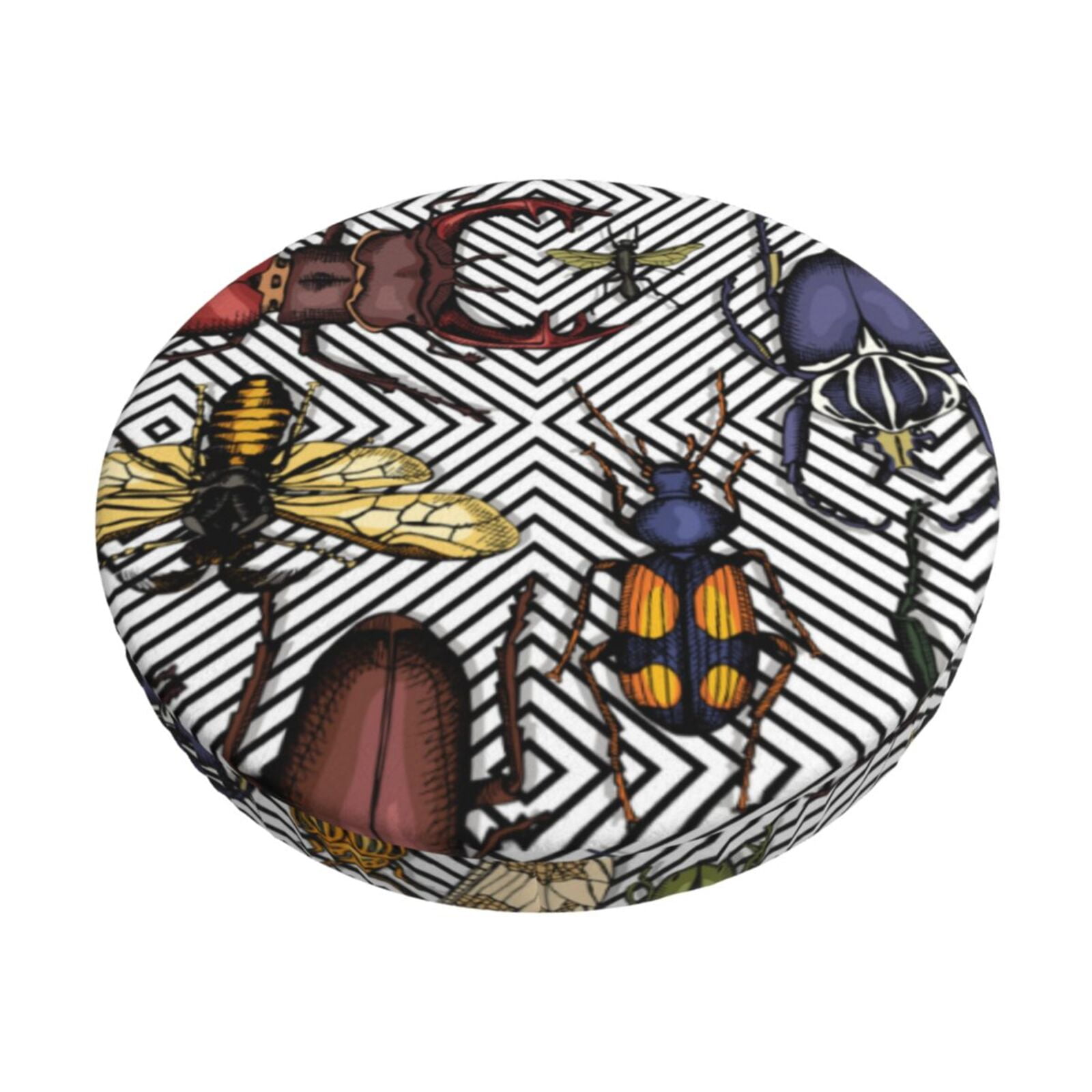 Kll Bright Insects Round Bar Chair Cushion Cover 13 Inch,Bar Stool ...