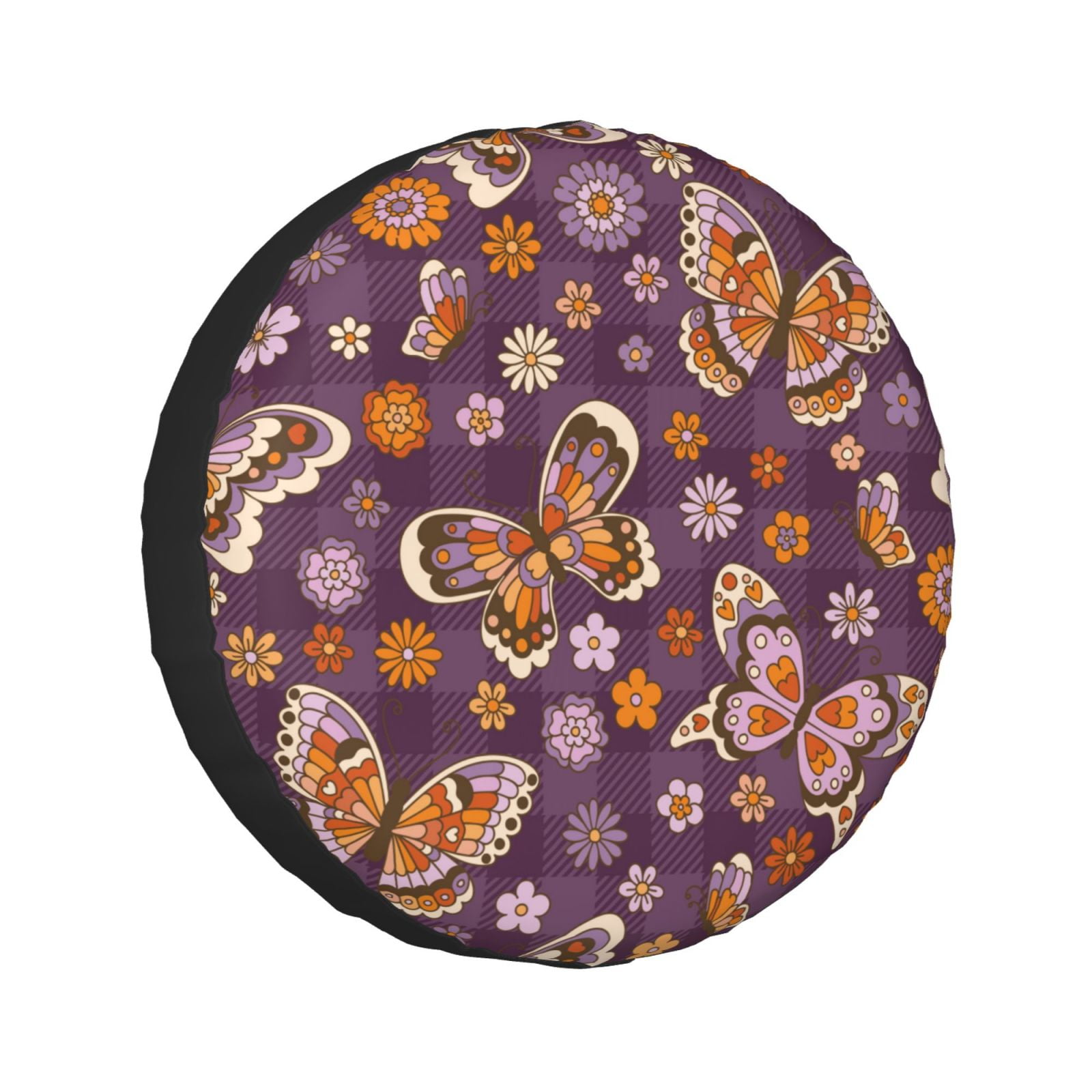 Kll Buffalo Plaid And Butterflys Tire Cover,Universal Wheel Tire Cover ...