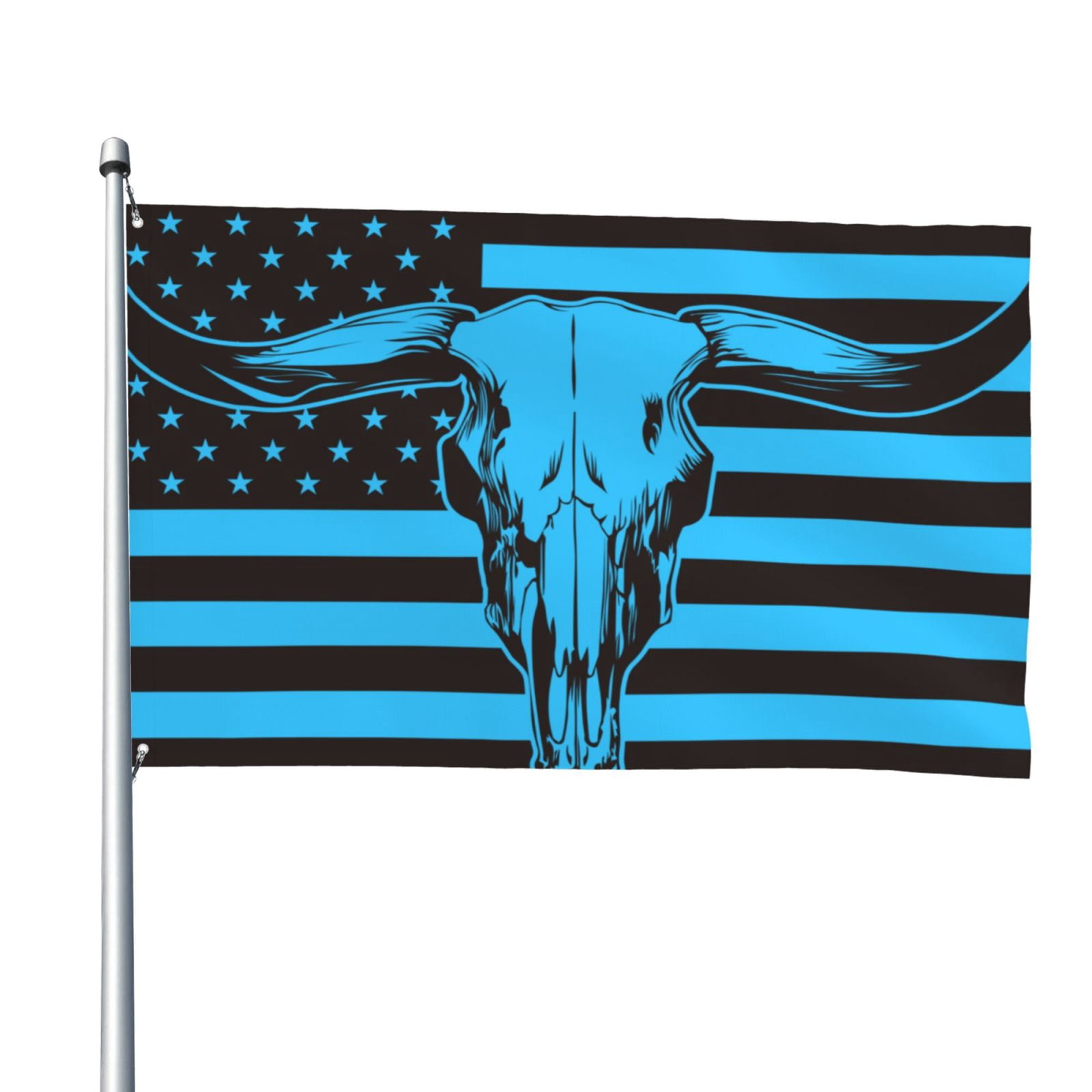 Kll Bull Skull On The Us Flag Flag 4x6 Ft Parade Party Flag Outdoor ...