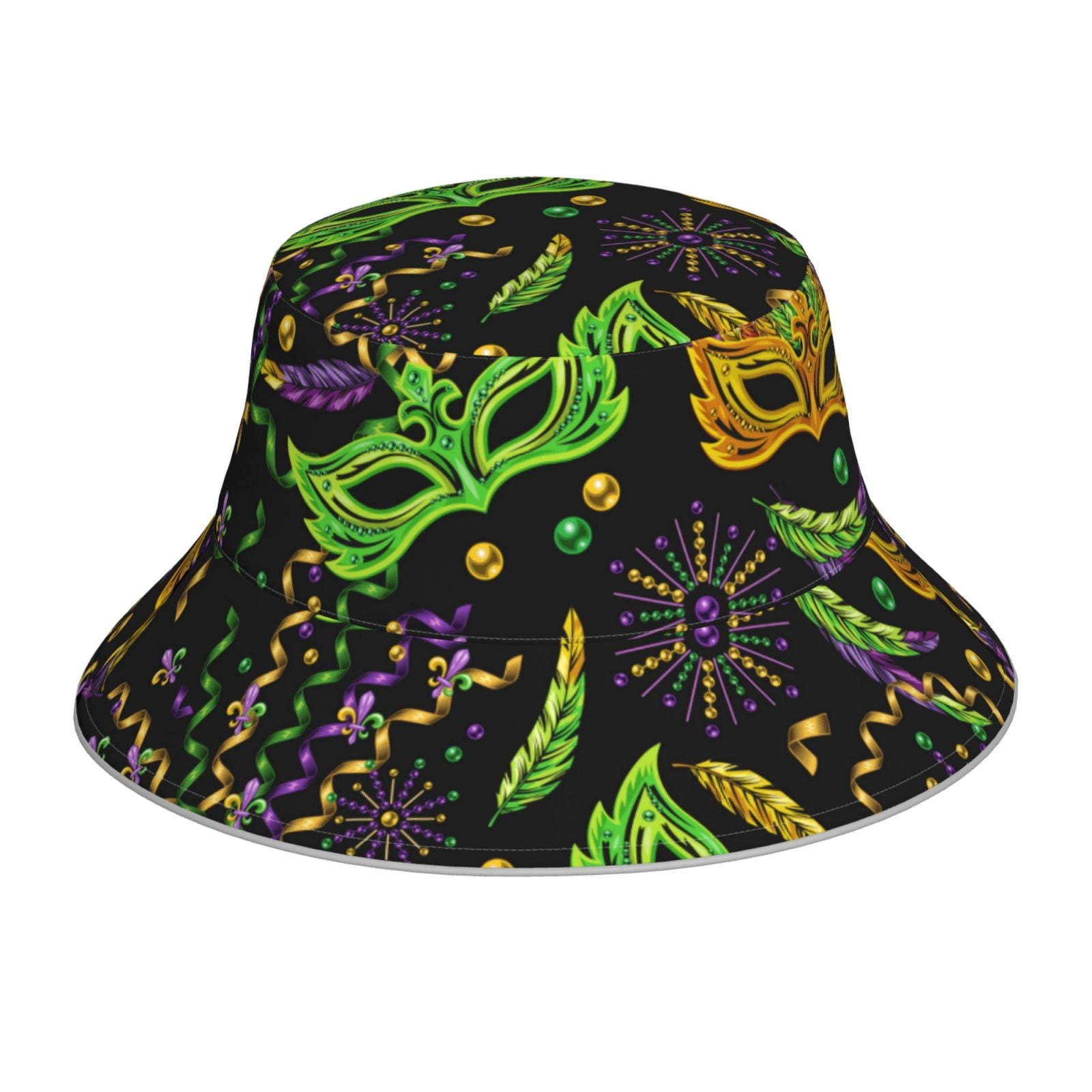 Kll Carnival Mardi Gras3 Bucket Hat For Women Men Packable Travel Beach ...