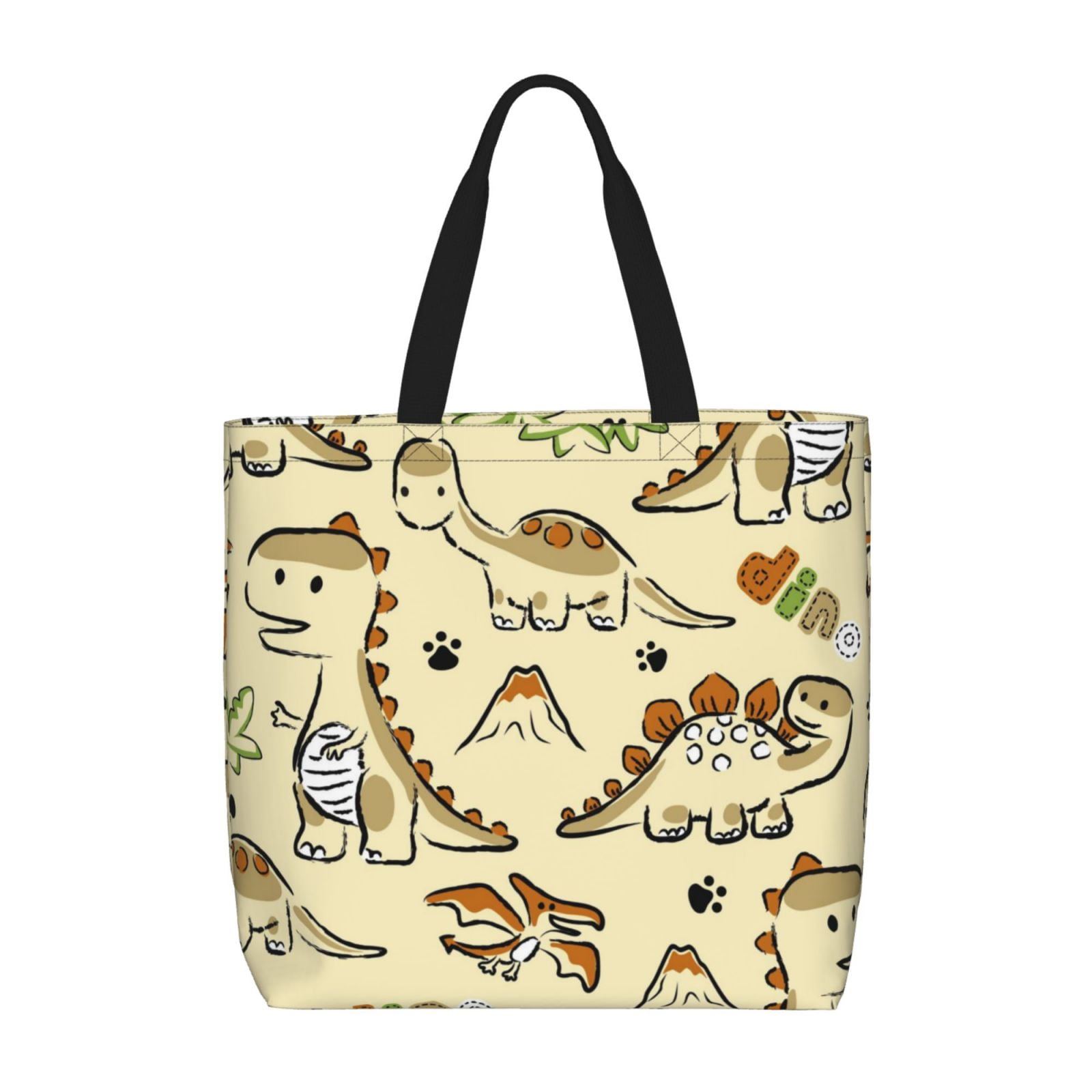 Kll Cartoon Dinosaurs Pattern Aesthetic Tote Bag For Women Beach Bag ...