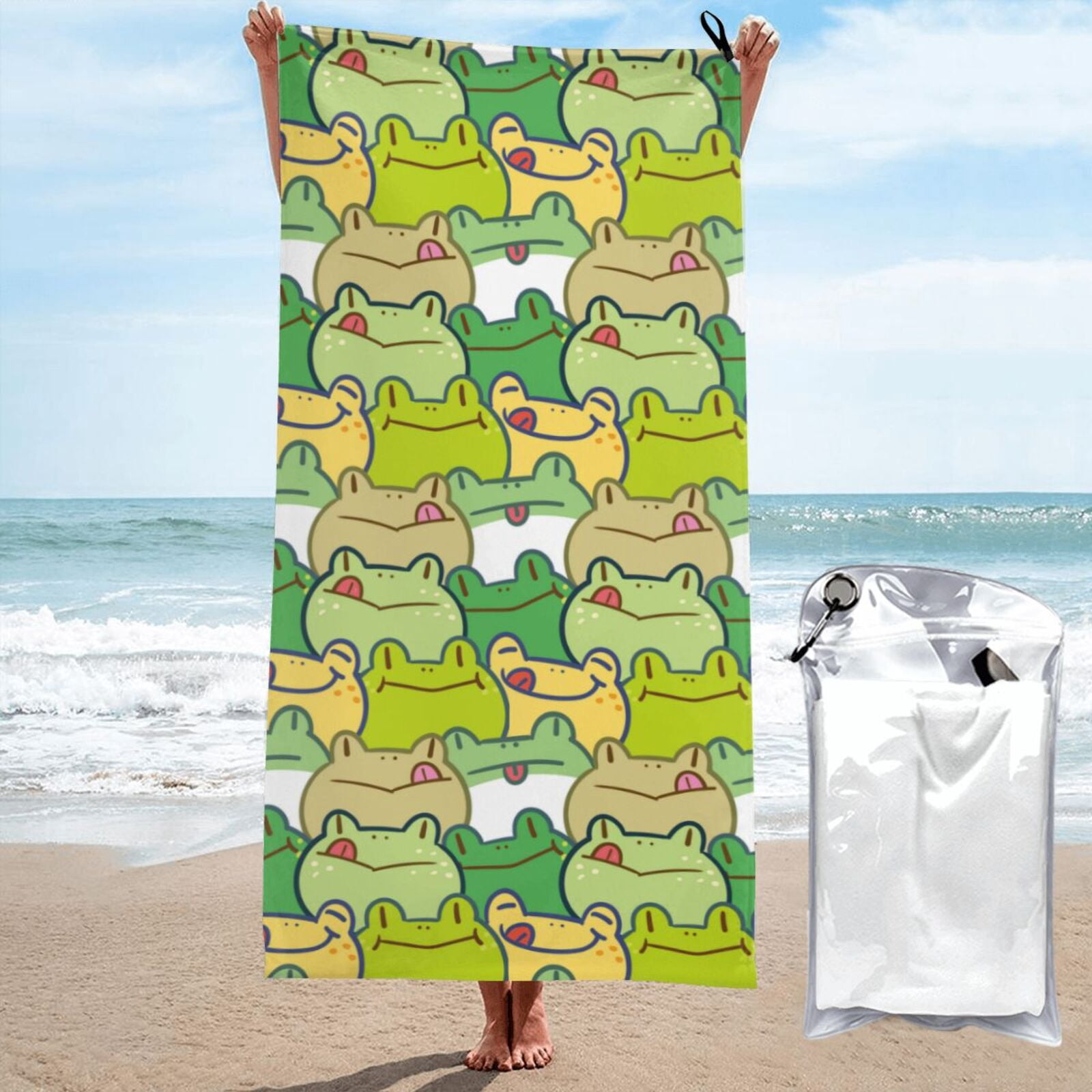 Kll Cartoon Frog Microfiber Beach Towel Fast Drying,Extra Large 31.5 ...