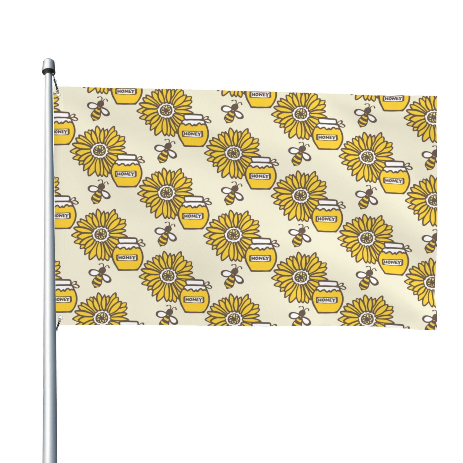 Kll Cartoon Honey Pot Bee Sunflower Flag 4x6 Ft Parade Party Flag ...