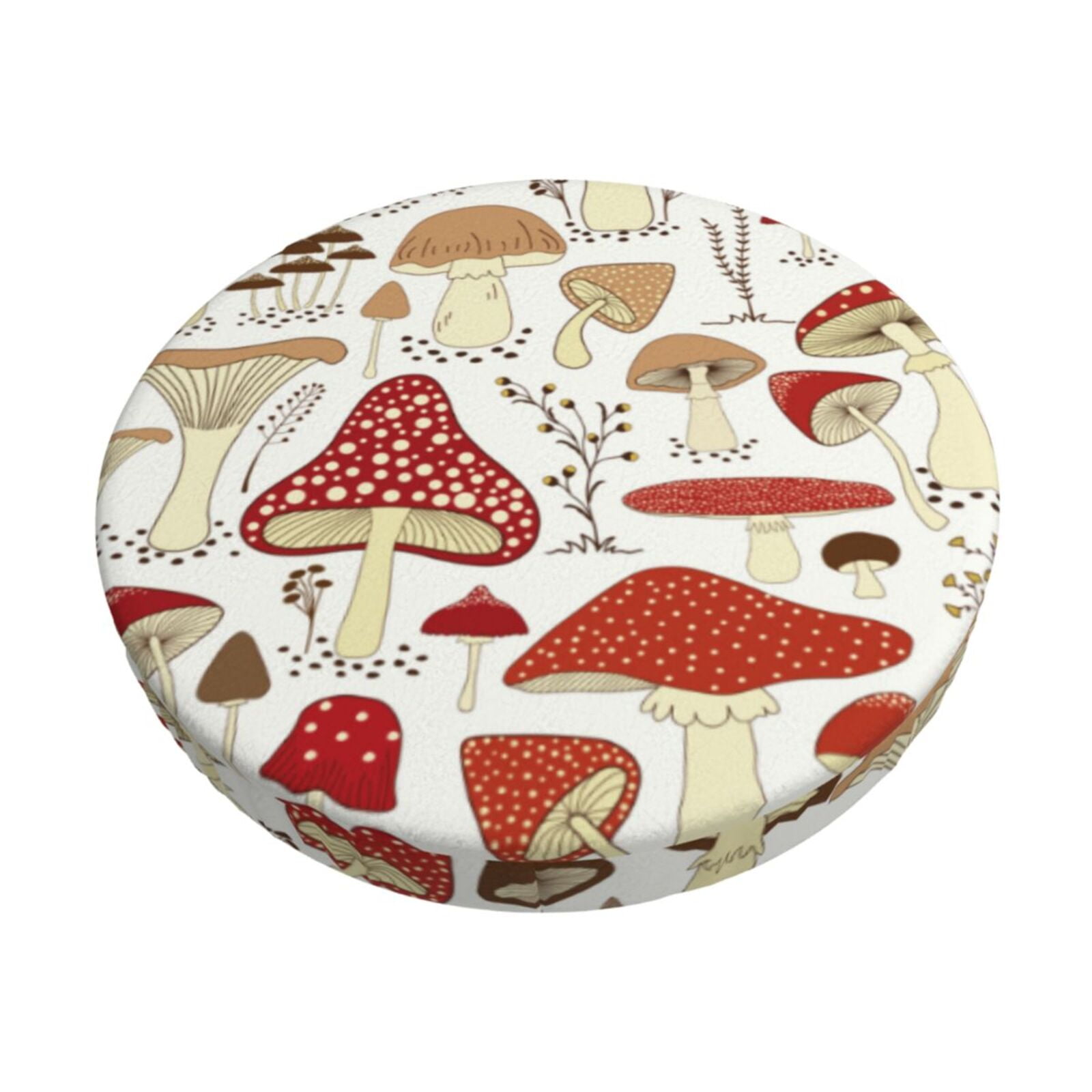 Kll Cartoon Mushrooms Round Bar Chair Cushion Cover 12 Inch,Bar Stool ...