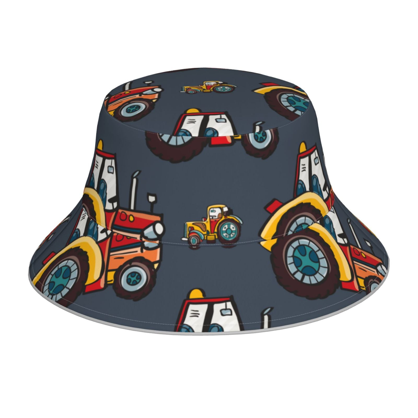 Kll Cartoon Tractor Bucket Hat For Women Men Packable Travel Beach Sun ...