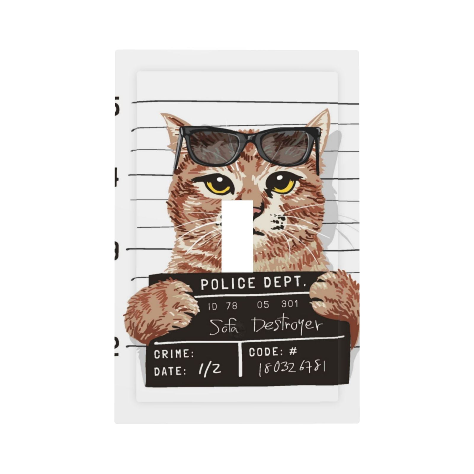 Kll Cat Holding Mugshot Sign Wall Plate,Gloss Finish,Standard Size 1 ...
