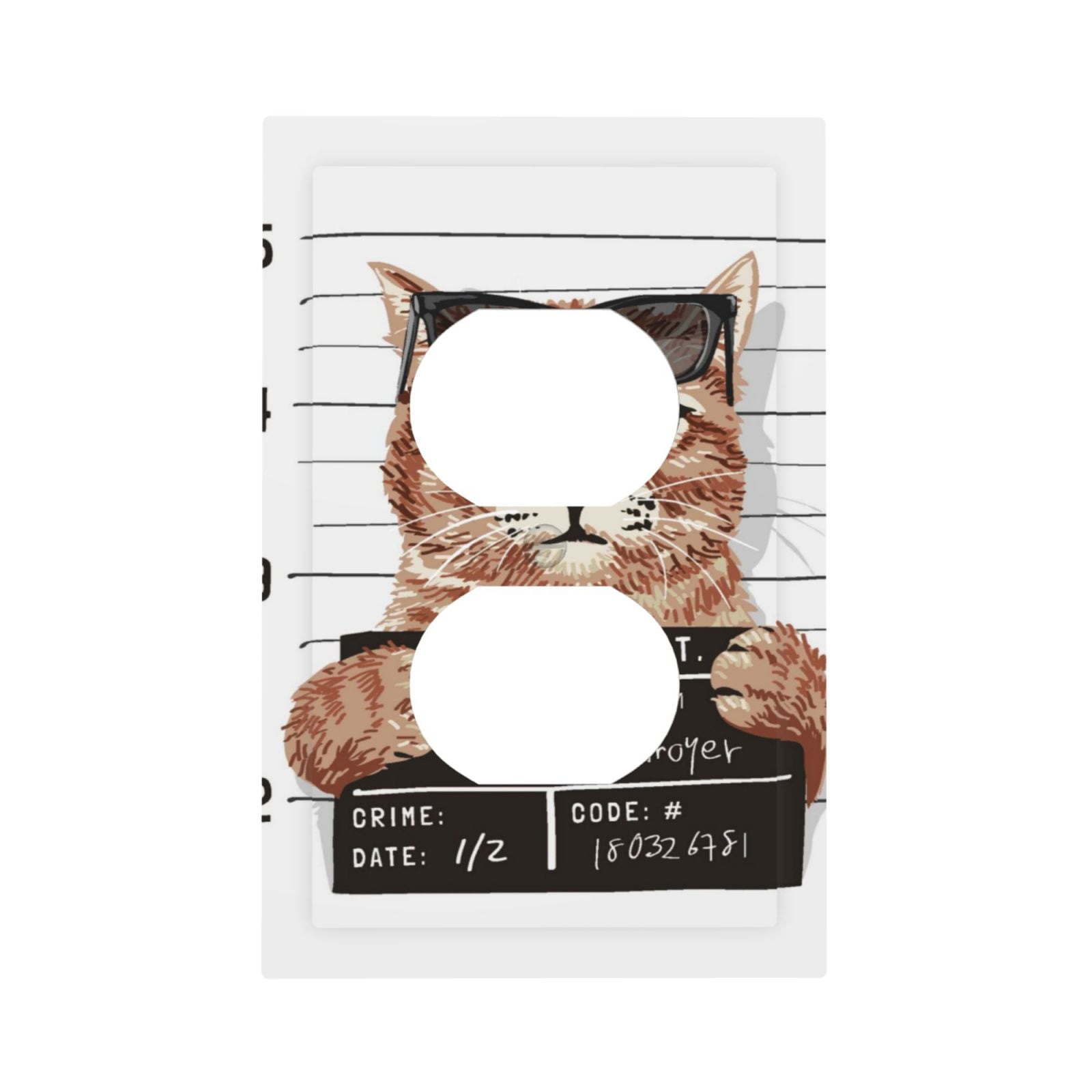 Kll Cat Holding Mugshot Sign Wall Plate,Gloss Finish,Standard Size 1 ...