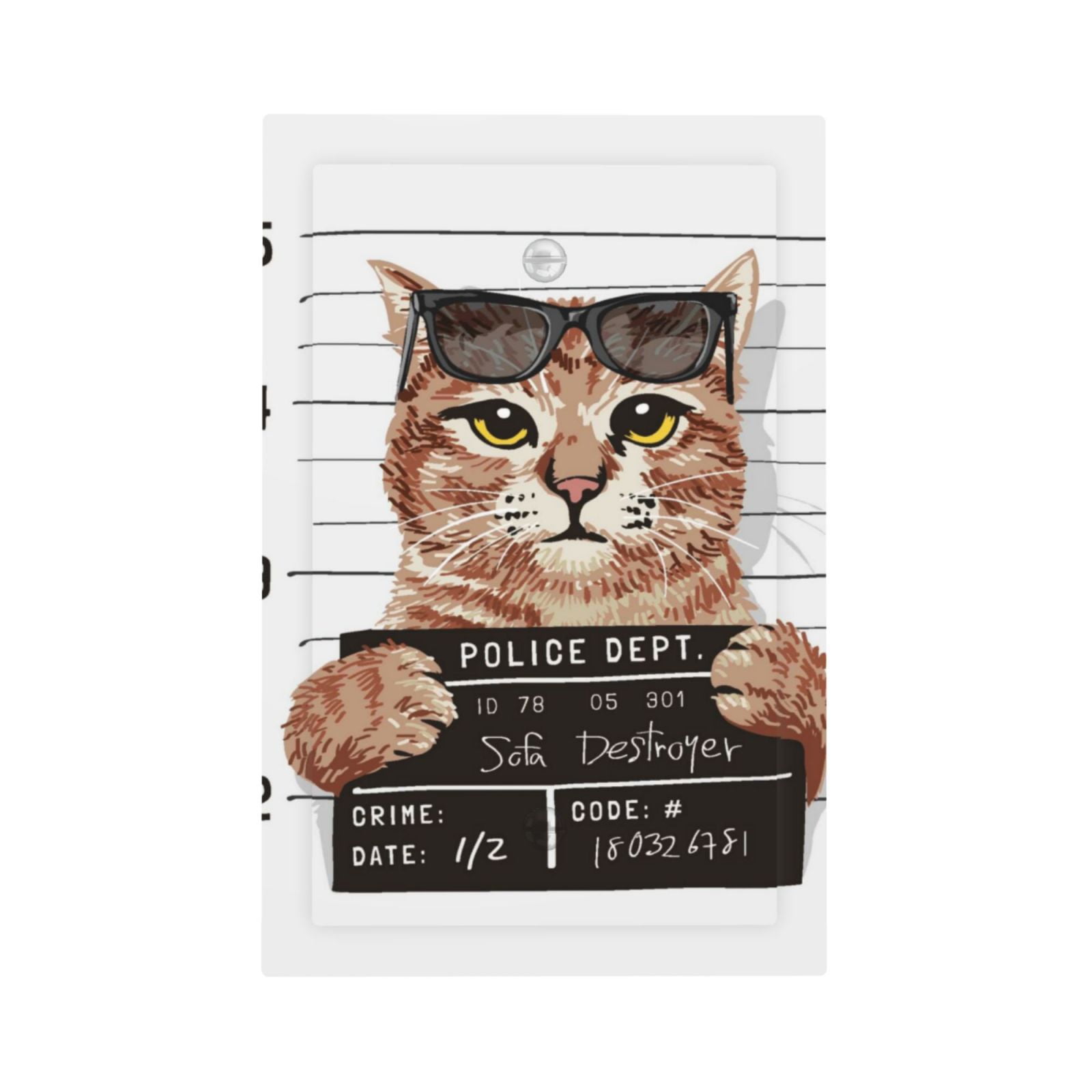 Kll Cat Holding Mugshot Sign Wall Plate,Gloss Finish,Standard Size 1 ...
