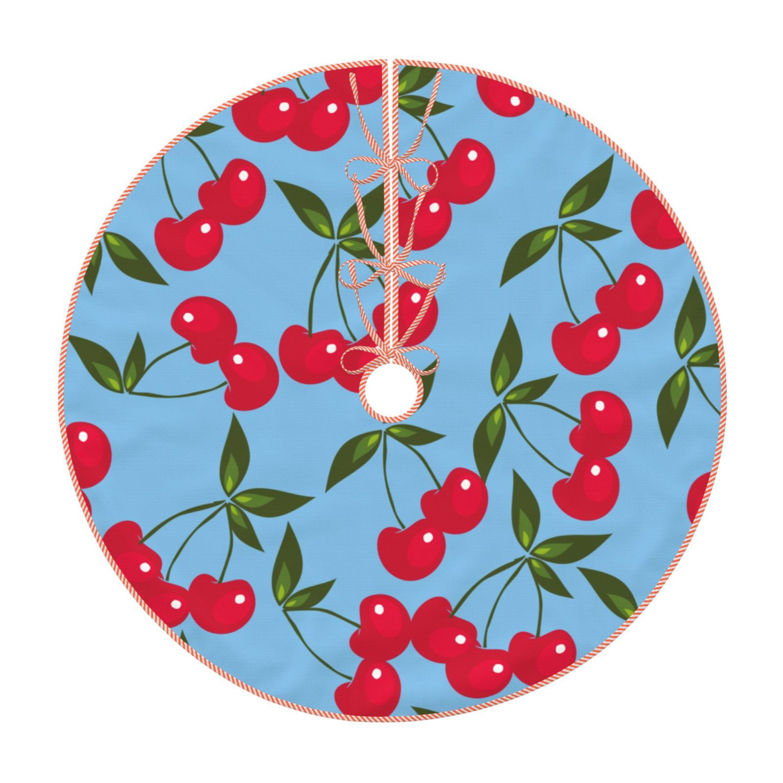 Kll Cherry Christmas Tree Skirt 48",Party Decorations Farmhouse For ...