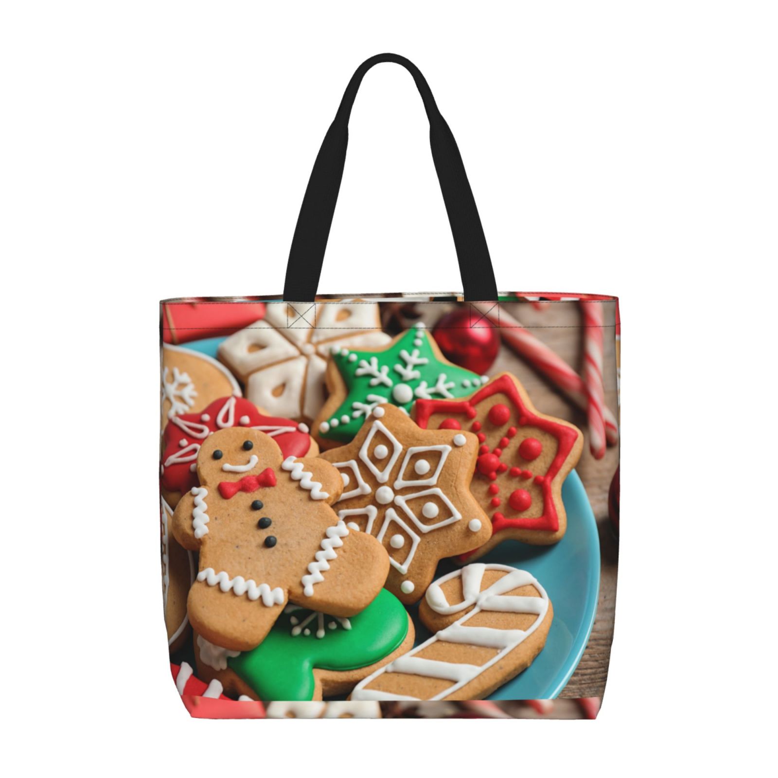 Kll Christmas Cookies Pattern Aesthetic Tote Bag For Women Beach Bag ...