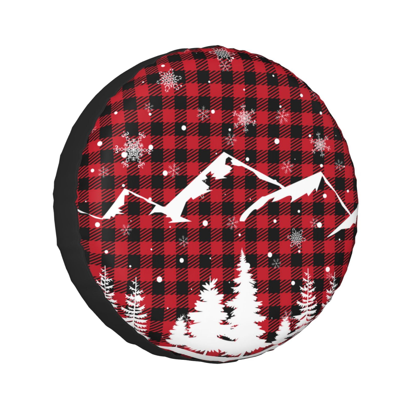 Kll Christmas Tree Buffalo Plaid Tire Cover,Universal Wheel Tire Cover ...