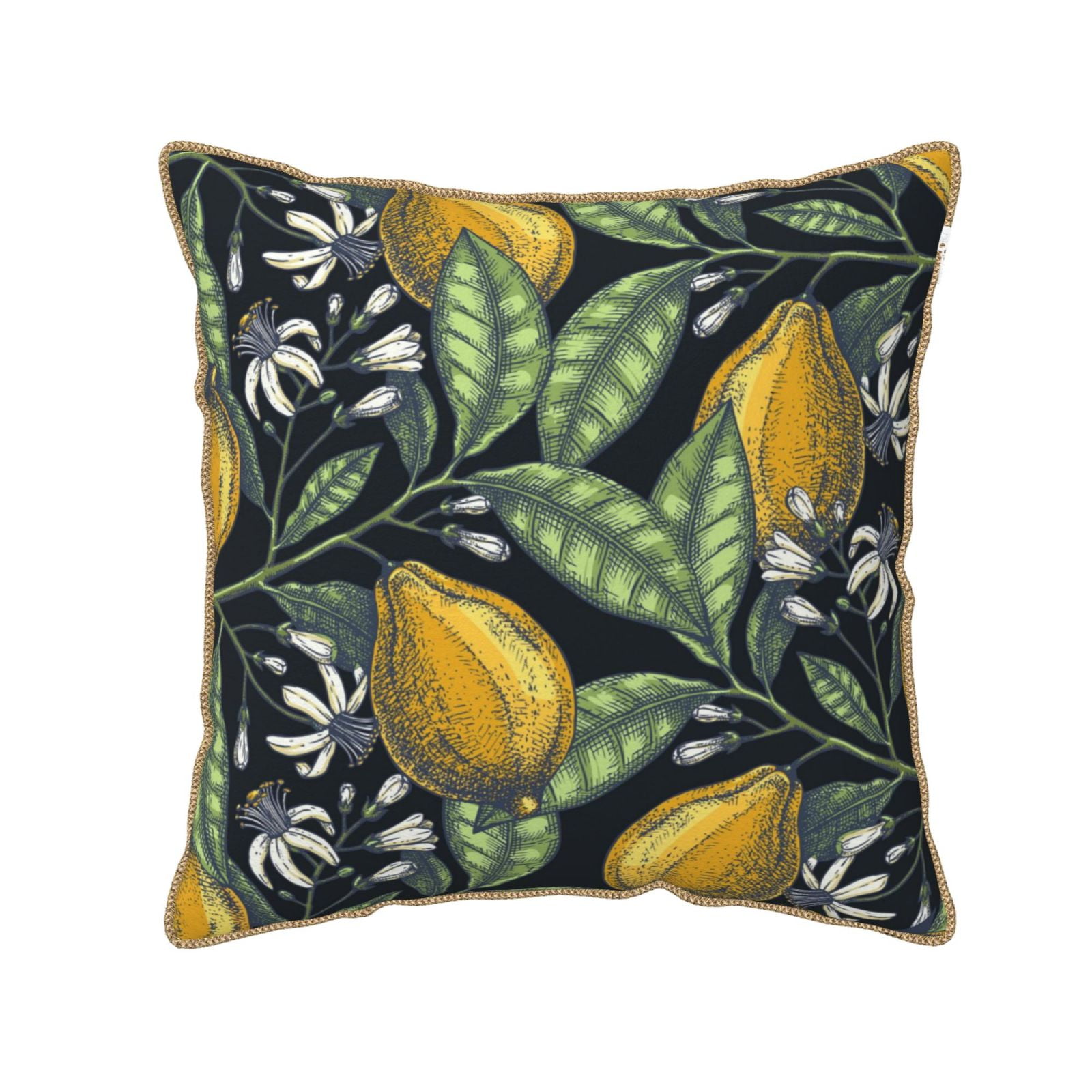 Kll Citrus Fruits Elegant Lemons Decorative Throw Pillow Covers Velvet ...