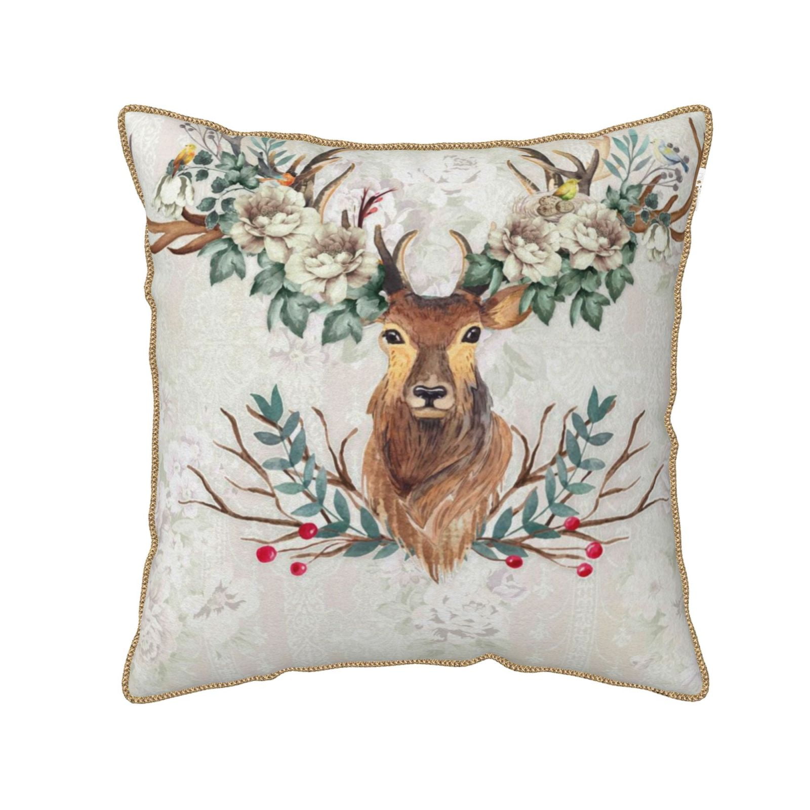 Kll Classy Deer Decorative Throw Pillow Covers Velvet Soft For Couch ...