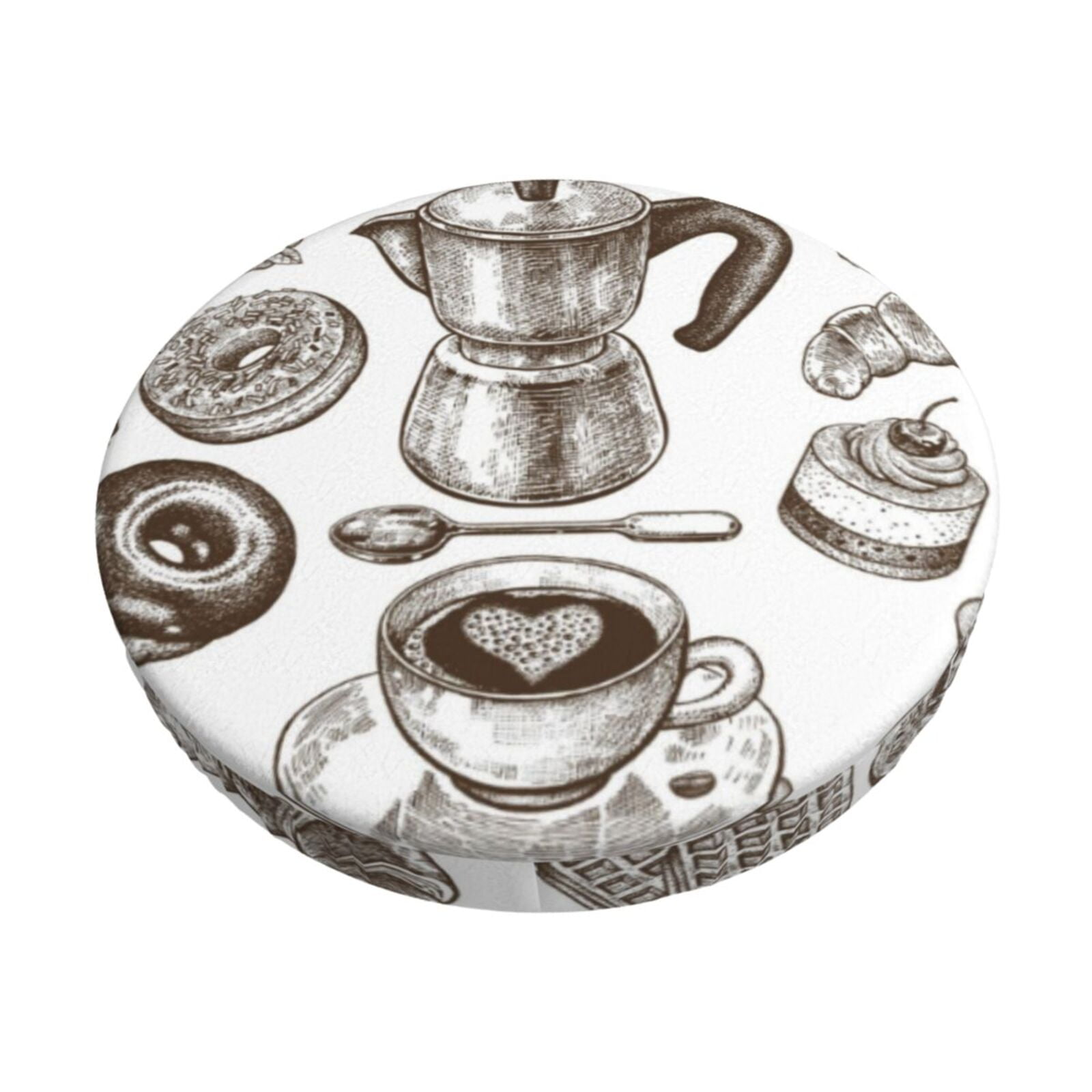 Kll Coffee And Desserts In Style Of Vintage Round Bar Chair Cushion ...