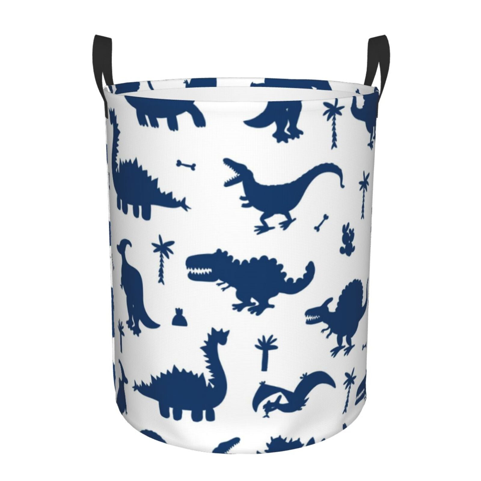 Kll Collection Of Cute Cartoon Dinosaurs Blue Silhouette Pattern ...
