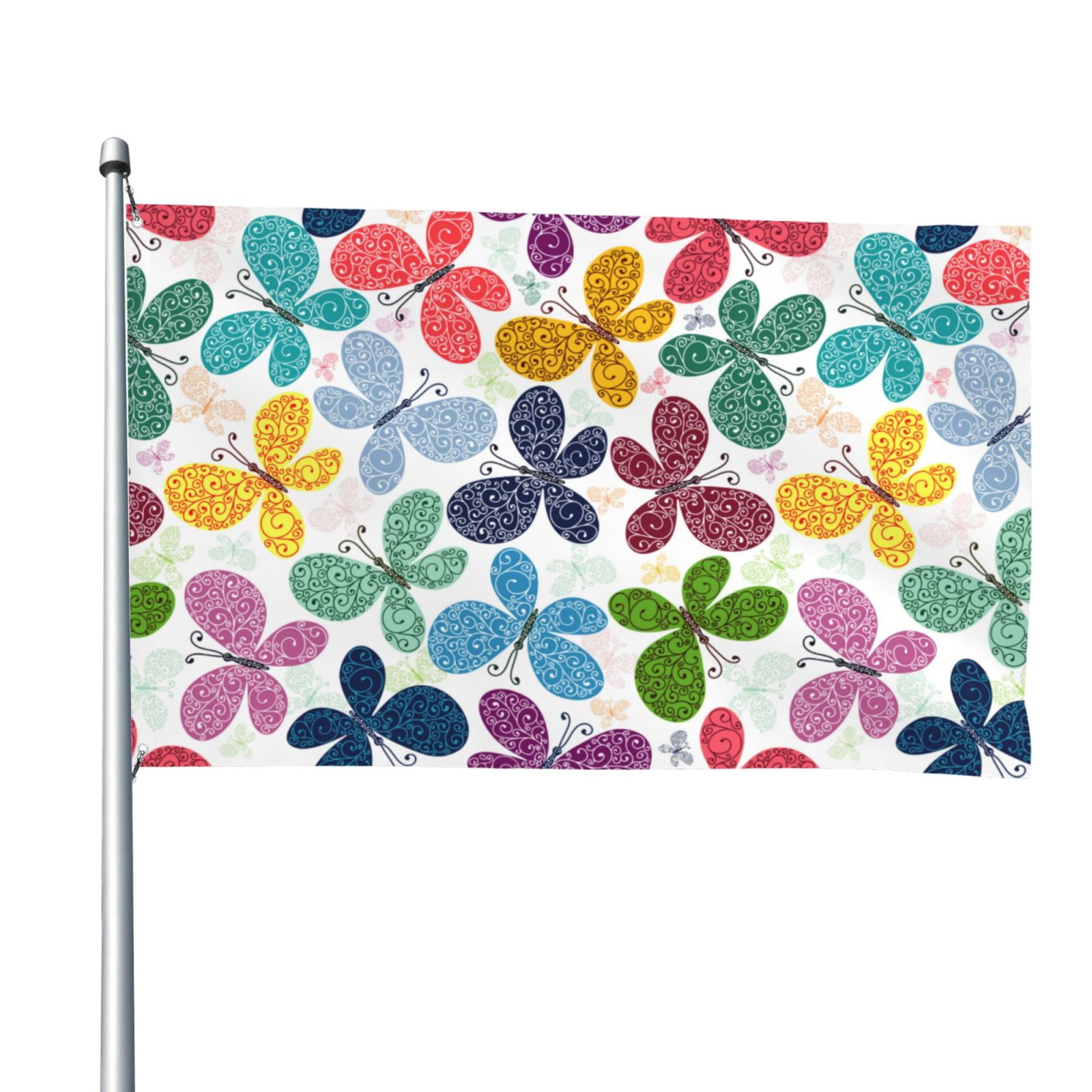 Kll Colorful Butterflies Flag 4x6 Ft Parade Party Flag Outdoor Flag ...