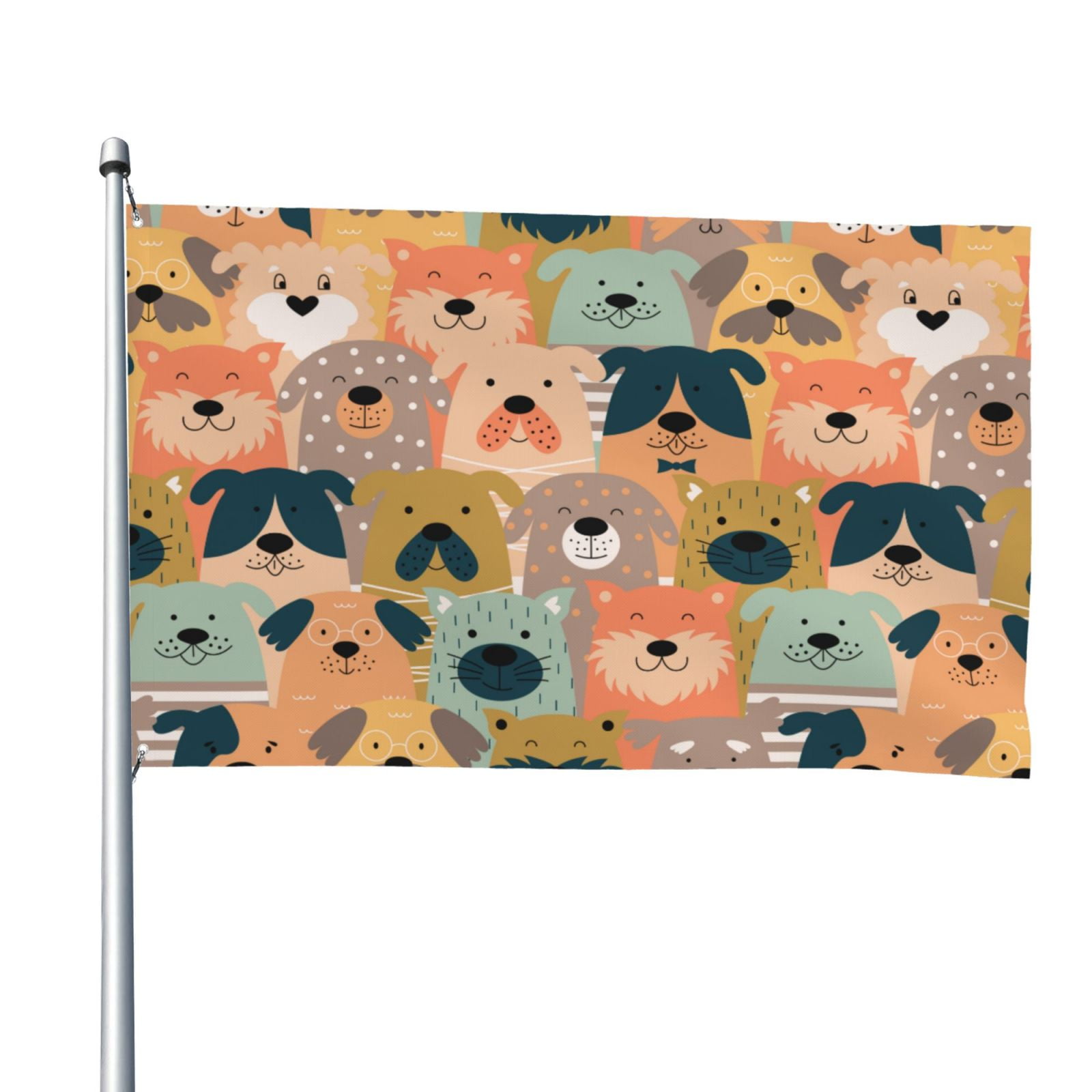 Kll Colorful Dogs Flag 4x6 Ft Parade Party Flag Outdoor Flag Decorative ...