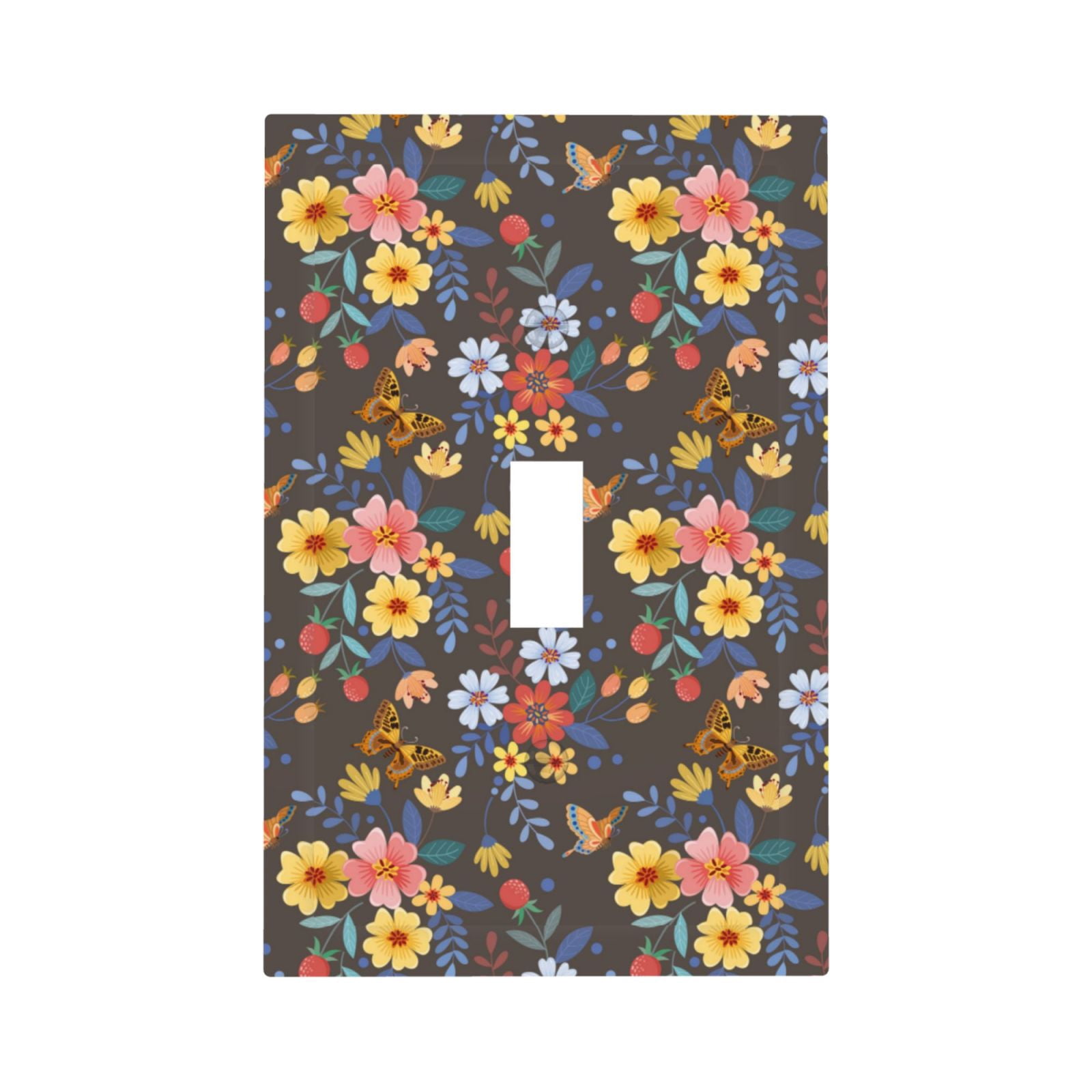 Kll Colorful Flowers With Butterfly Wall Plate,Gloss Finish,Standard ...