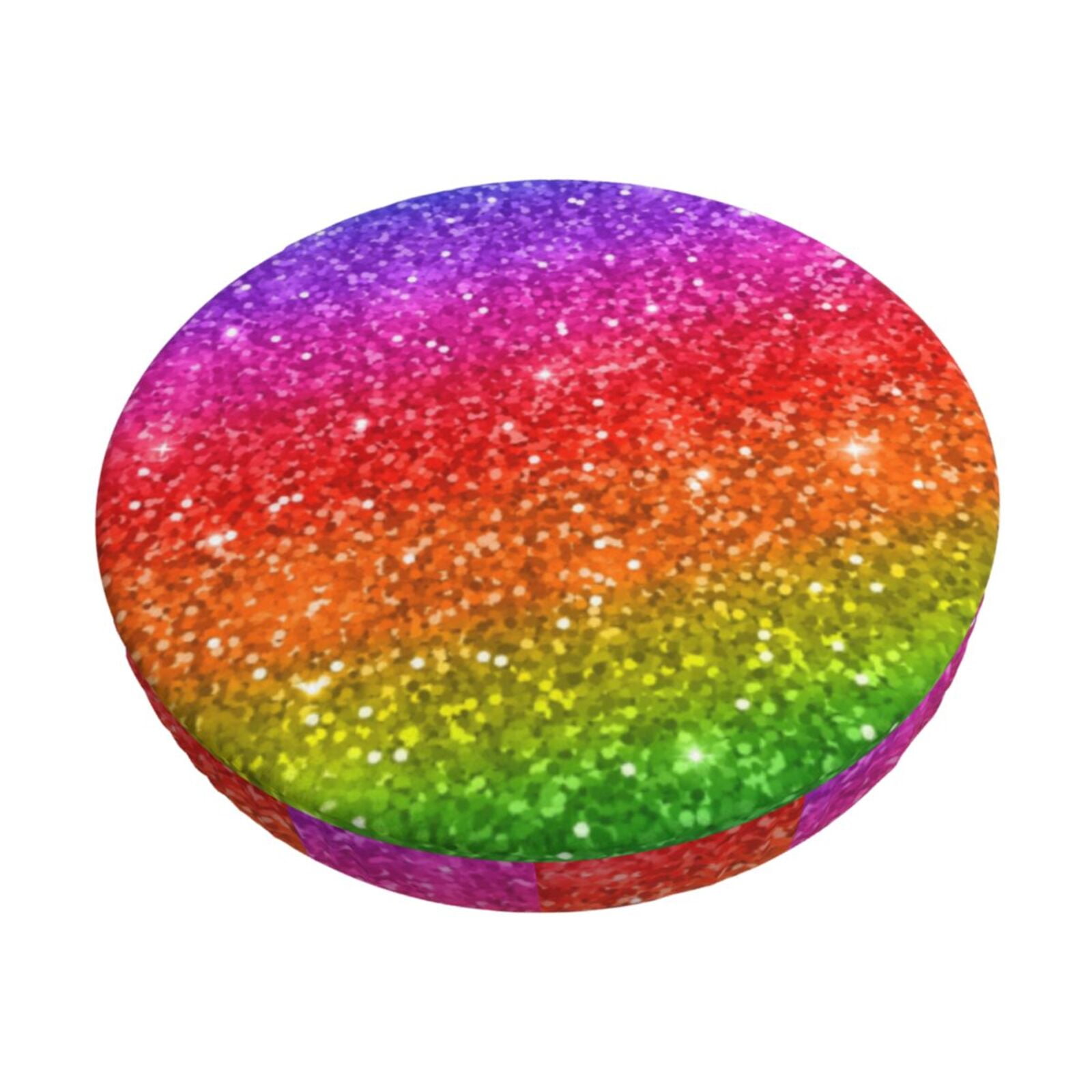 Kll Colorful Glitter Round Bar Chair Cushion Cover 13 Inch,Bar Stool ...