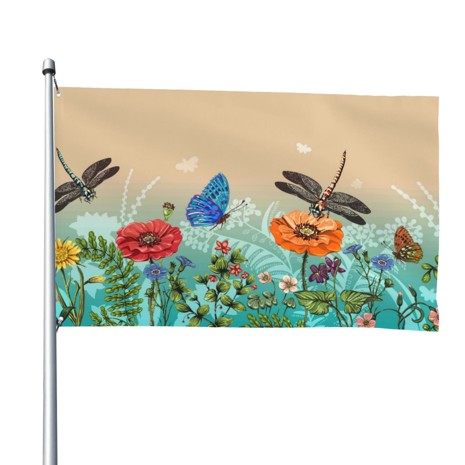 Kll Colorful Plants And Insects Flag 4x6 Ft Parade Party Flag Outdoor ...
