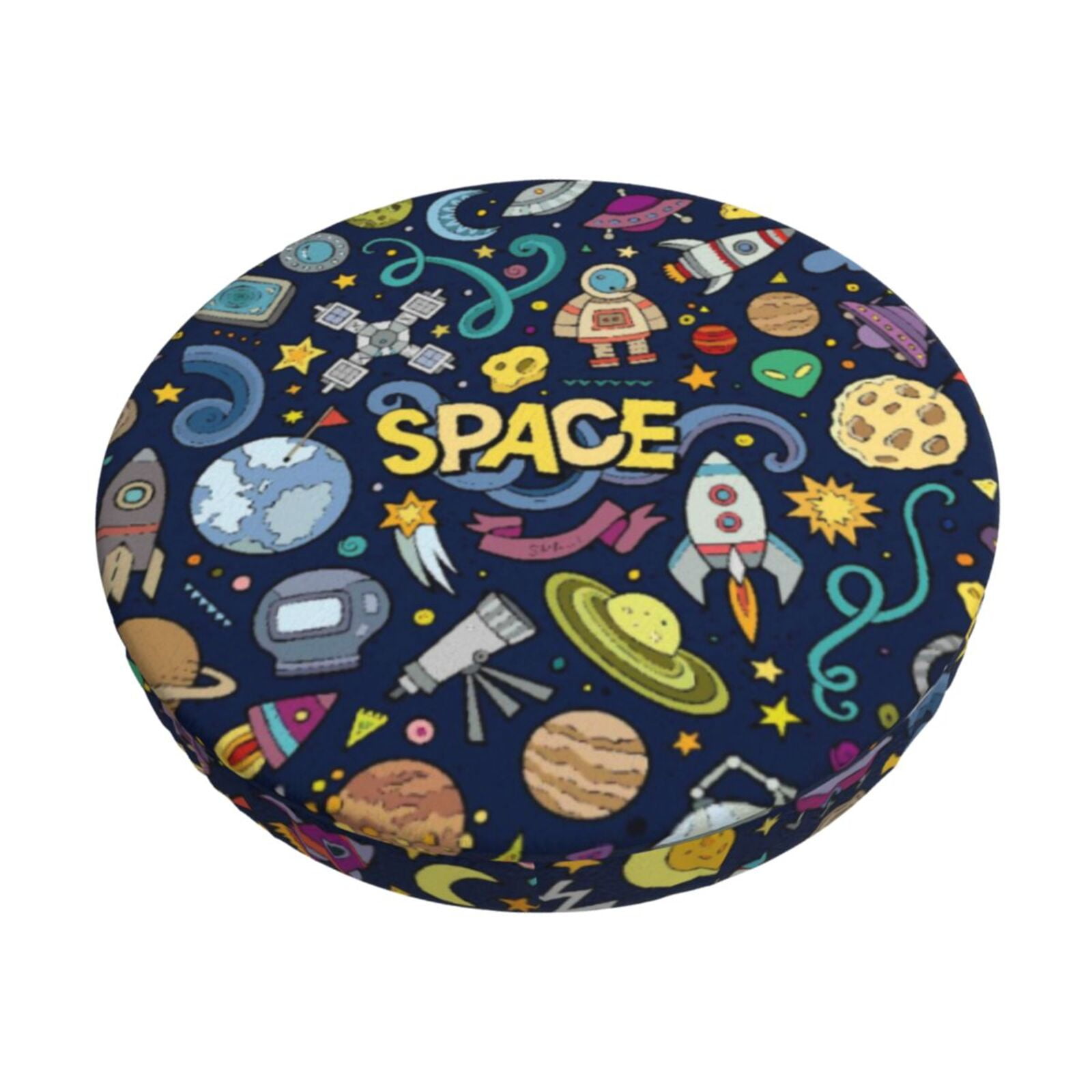Kll Colorful Space Round Bar Chair Cushion Cover 12 Inch,Bar Stool ...