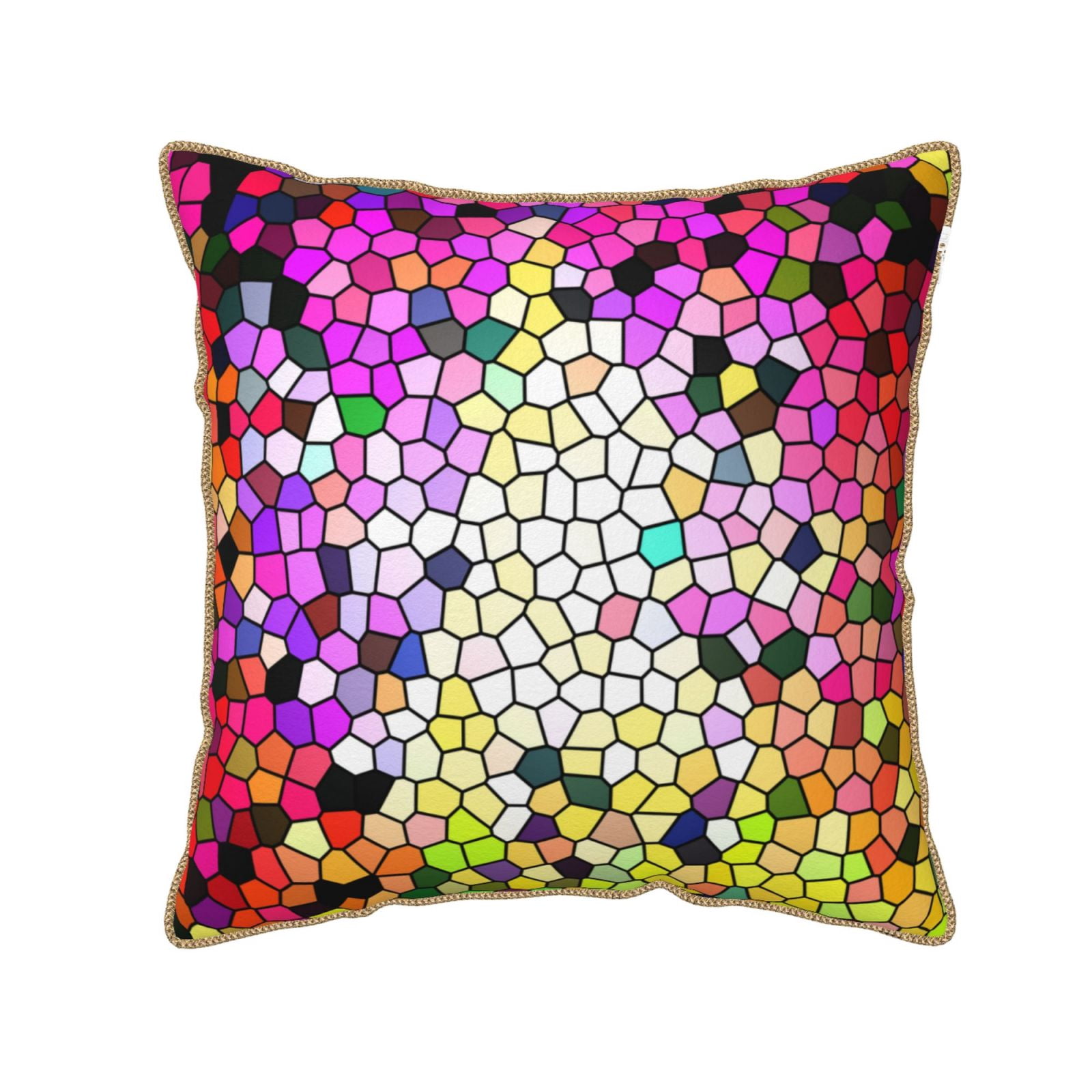 Kll Colorful Tie Dye Stained Glass 3 Decorative Throw Pillow Covers ...