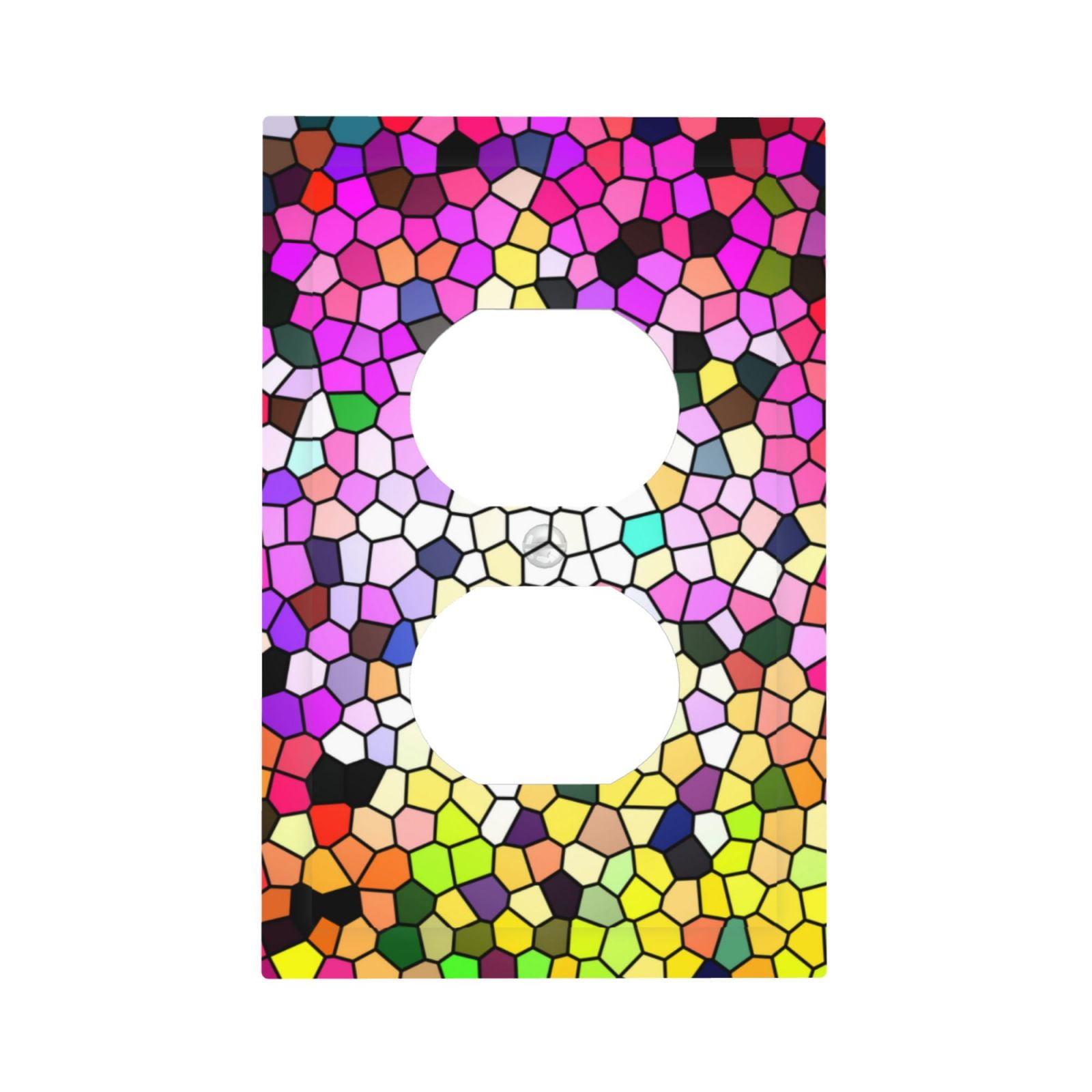 Kll Colorful Tie Dye Stained Glass 3 Wall Plate,Gloss Finish,Standard ...