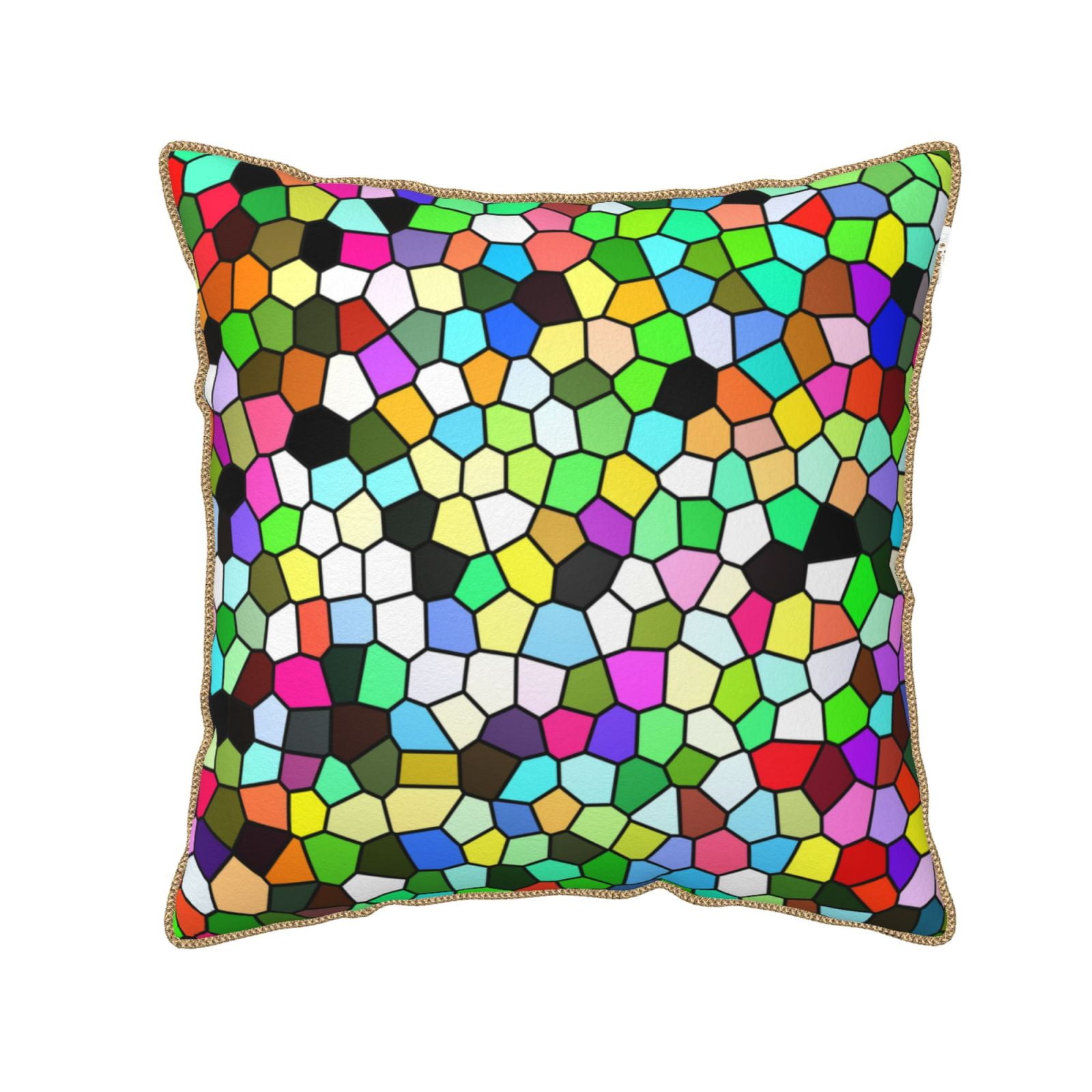Kll Colorful Tie Dye Stained Glass Decorative Throw Pillow Covers ...