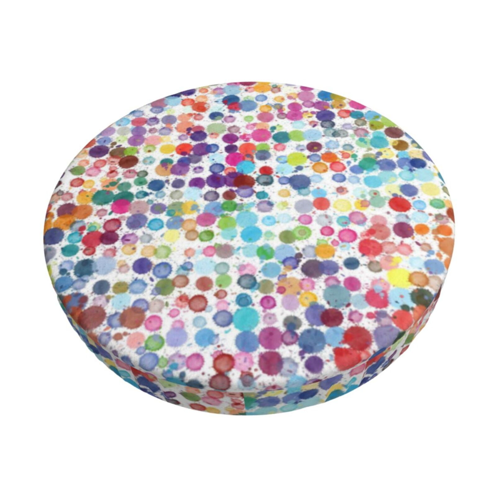 Kll Colorful Watercolor Dots Round Bar Chair Cushion Cover 12 Inch,Bar ...