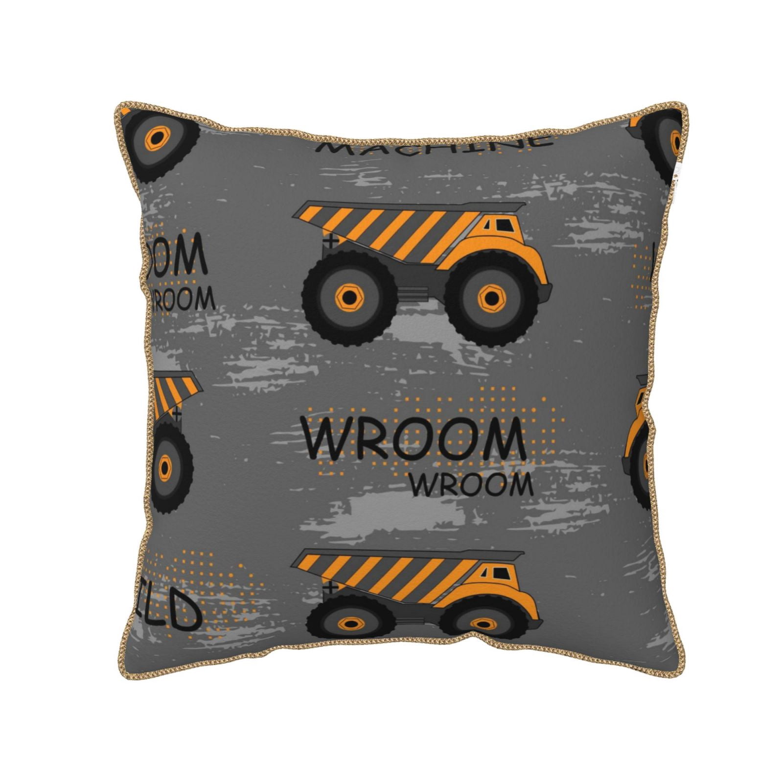 Kll Construction Machines Decorative Throw Pillow Covers Velvet Soft ...