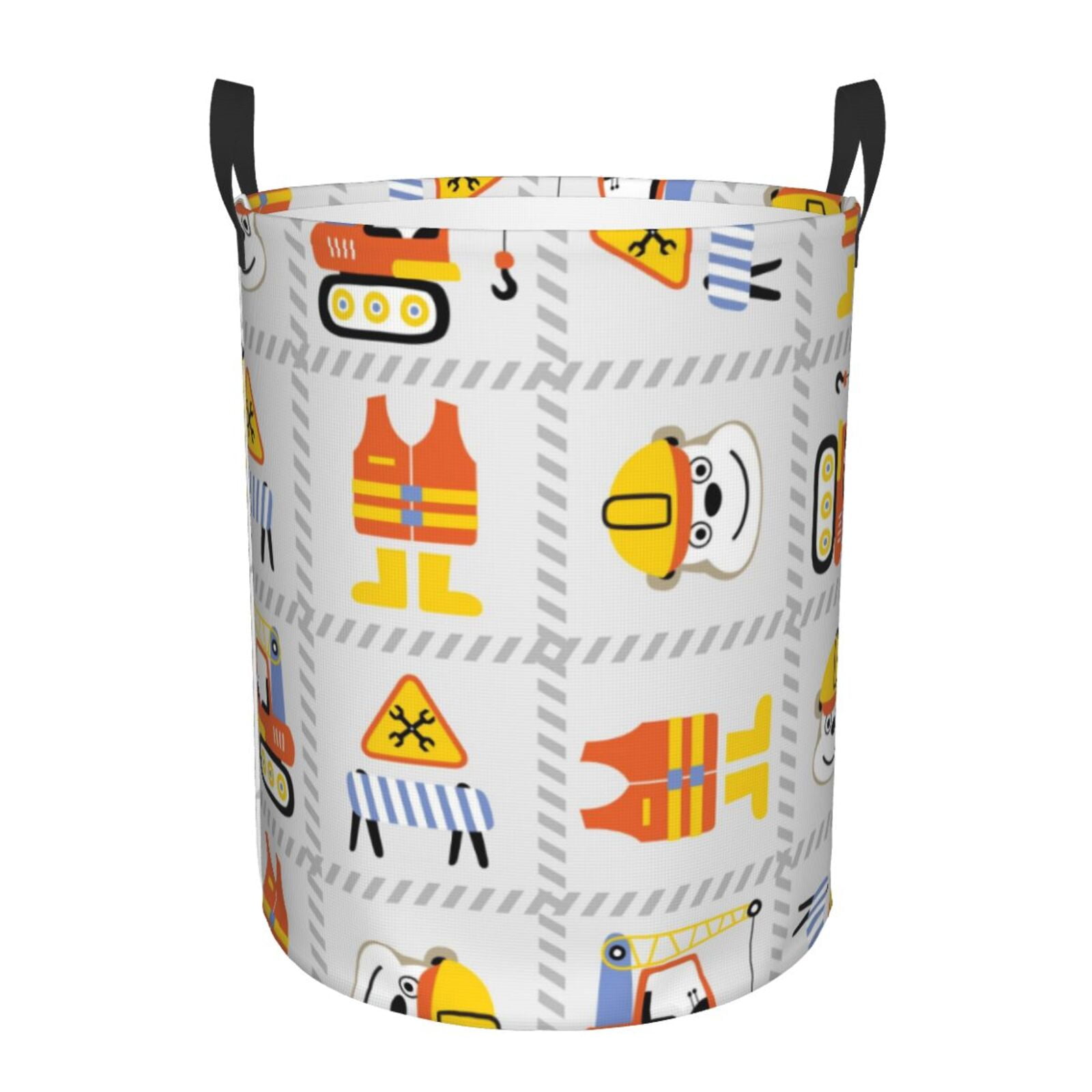 Kll Construction Signs Waterproof Foldable Laundry Hamper Bucket With ...