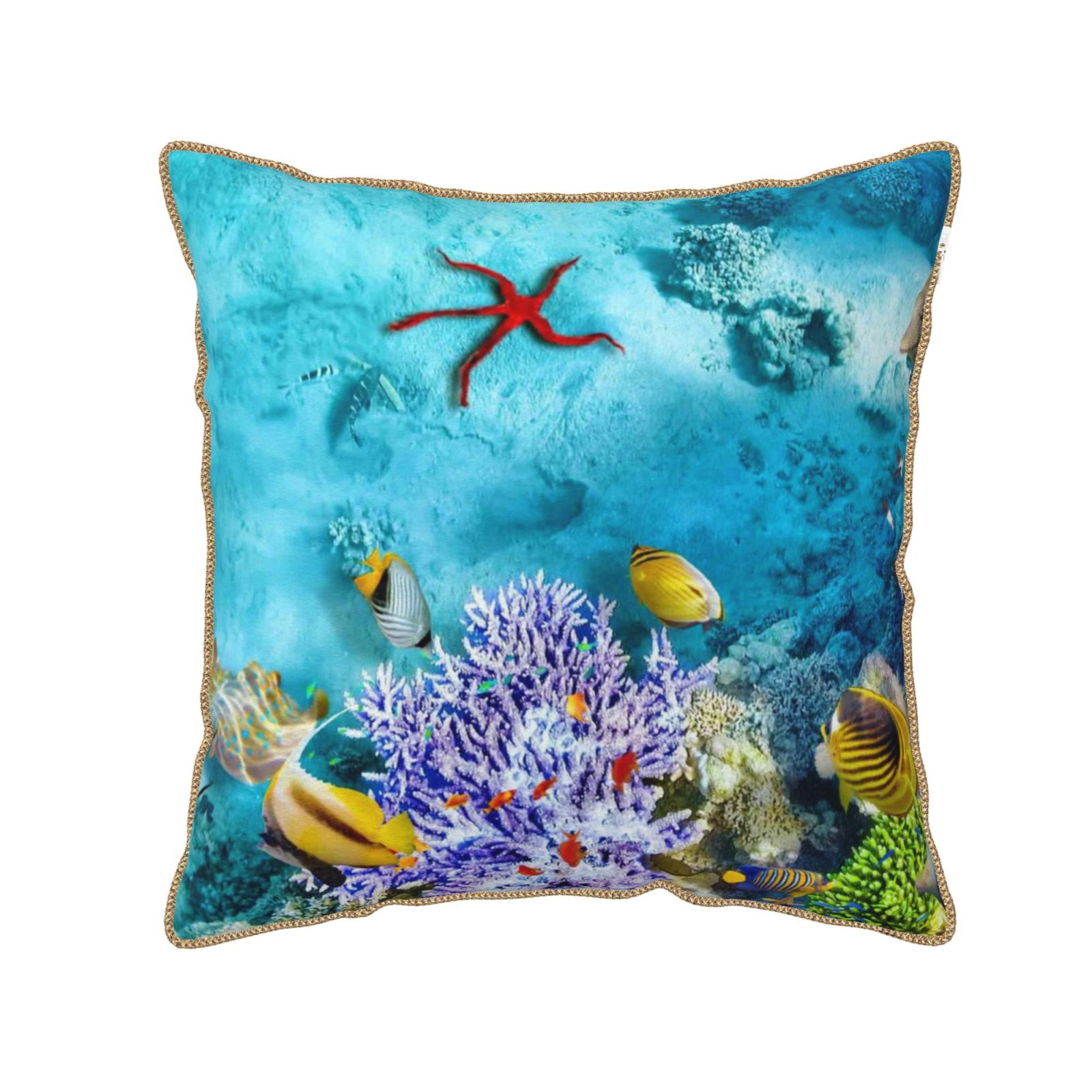 Kll Corals And Tropical Fish Decorative Throw Pillow Covers Velvet Soft ...