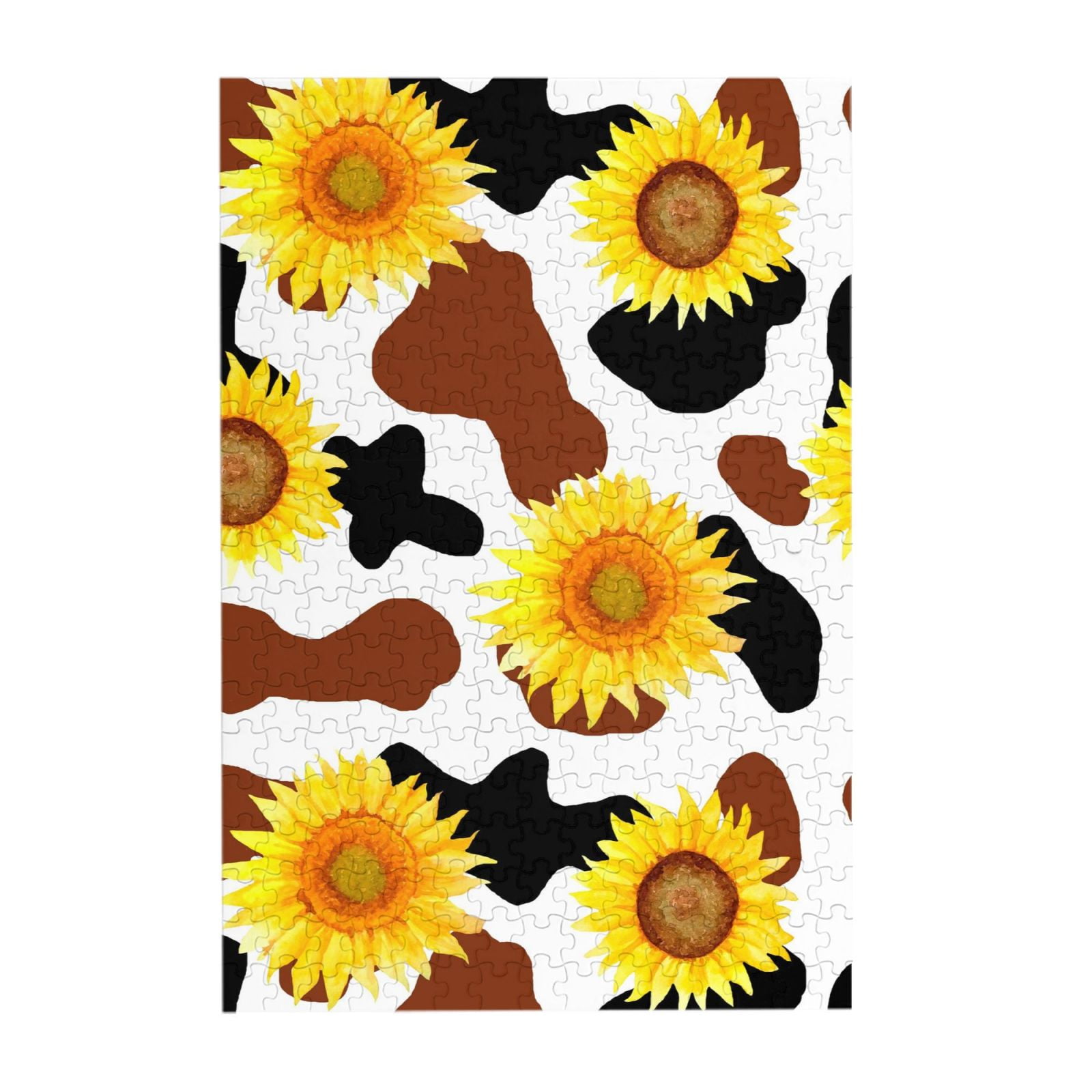 Kll Cow Print Sunflower - 300 Piece Jigsaw Puzzle For Adult And ...