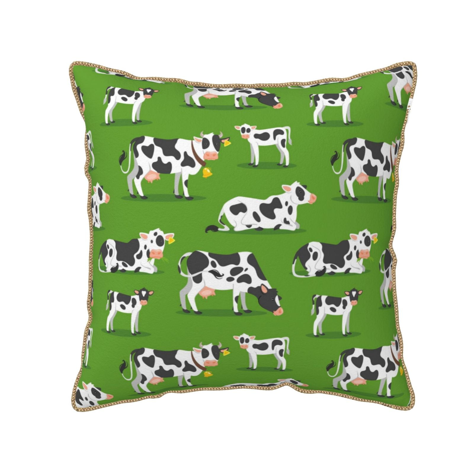 Kll Cows With Calfs Green Decorative Throw Pillow Covers Velvet Soft ...