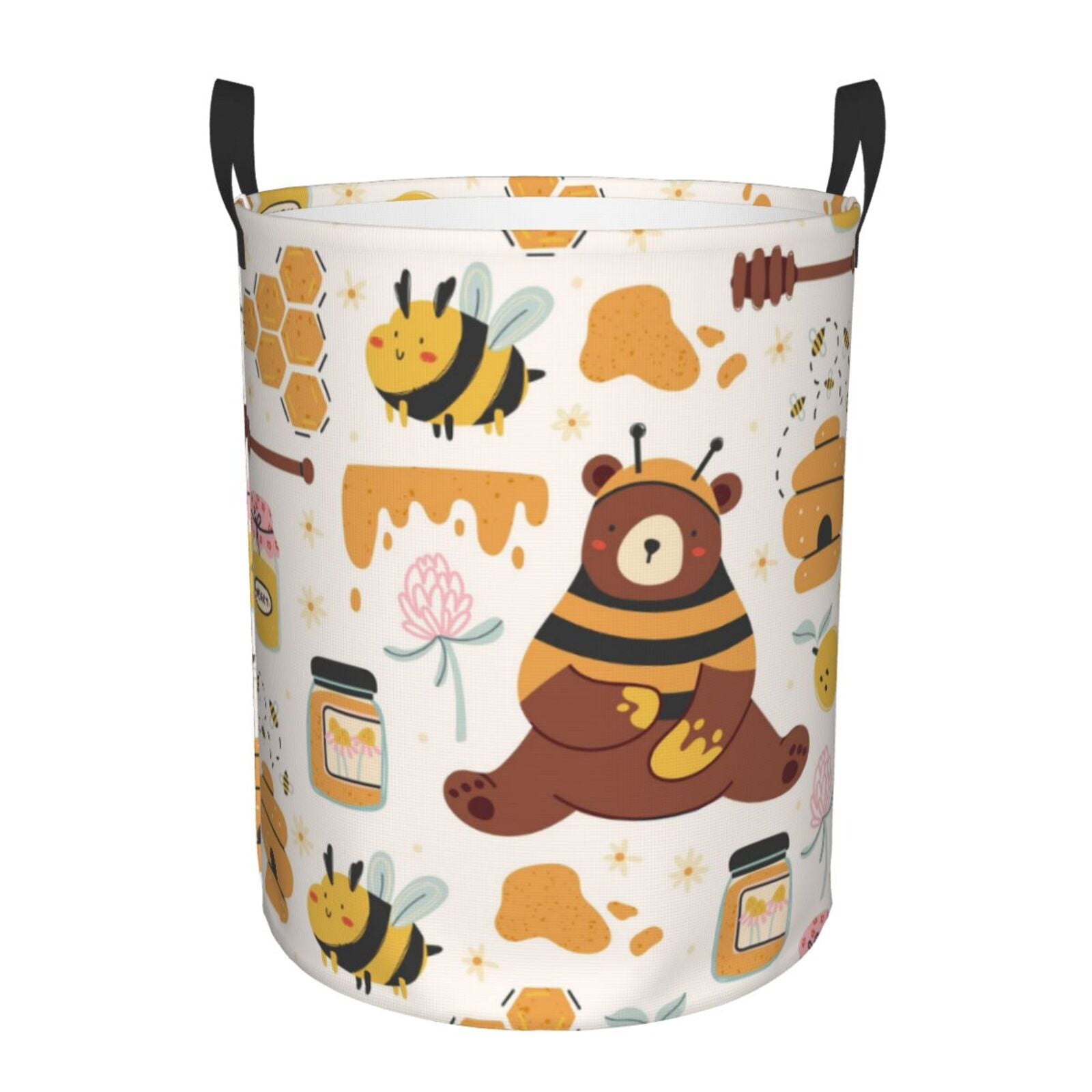 Kll Cute Bee Honey Jar Hive Bear Waterproof Foldable Laundry Hamper ...