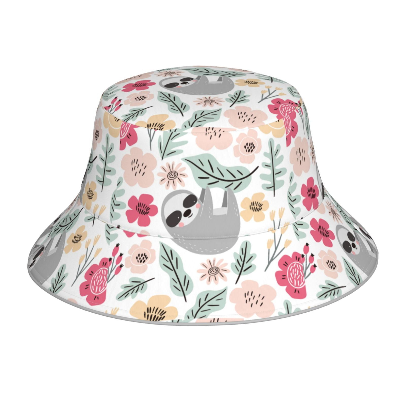 Kll Cute Cartoon Sloth Bucket Hat For Women Men Packable Travel Beach ...