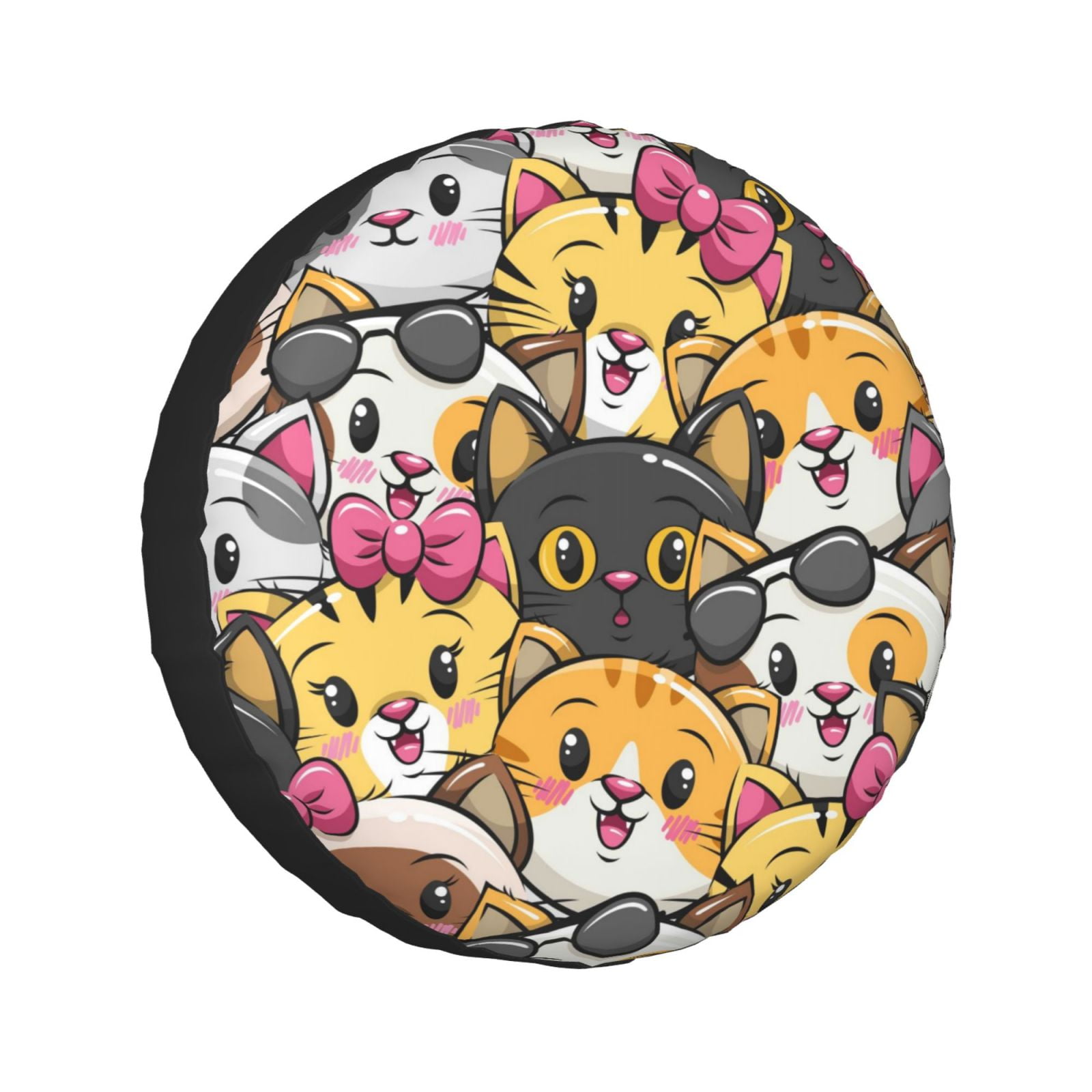 Kll Cute Cat Cartoon Tire Cover,Universal Wheel Tire Cover For Trailer ...