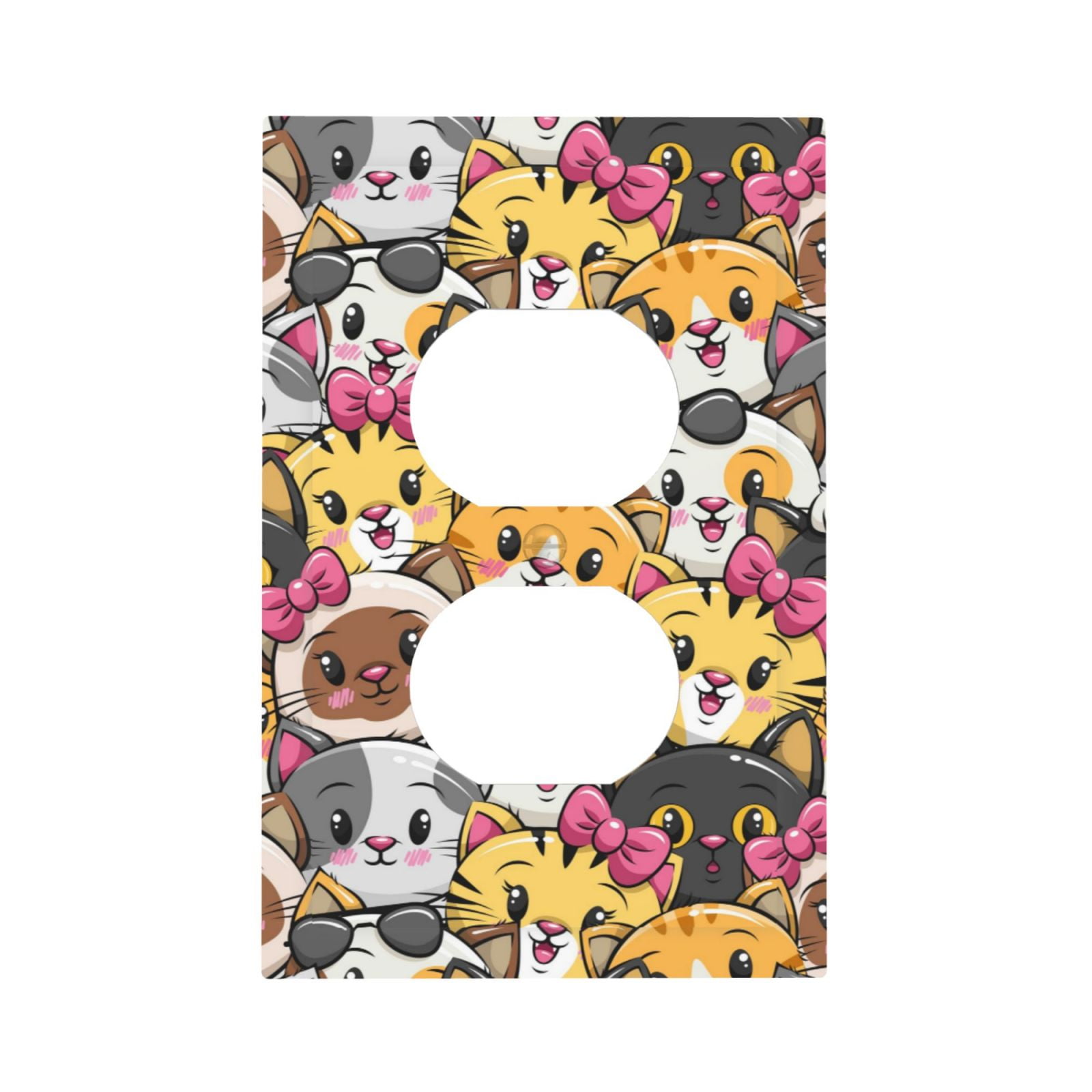 Kll Cute Cat Cartoon Wall Plate,Gloss Finish,Standard Size 1 - 5" X 3 ...