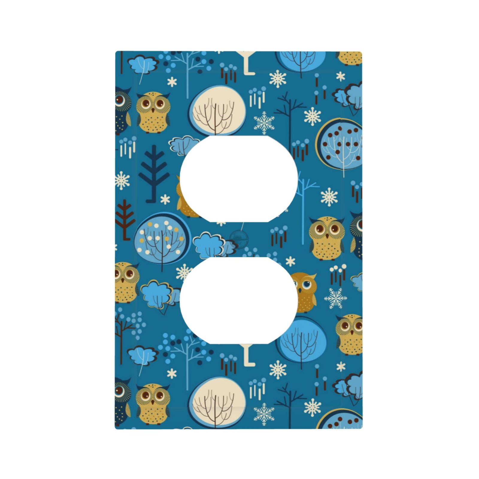 Kll Cute Colorful Owls And Trees Wall Plate,Gloss Finish,Standard Size ...