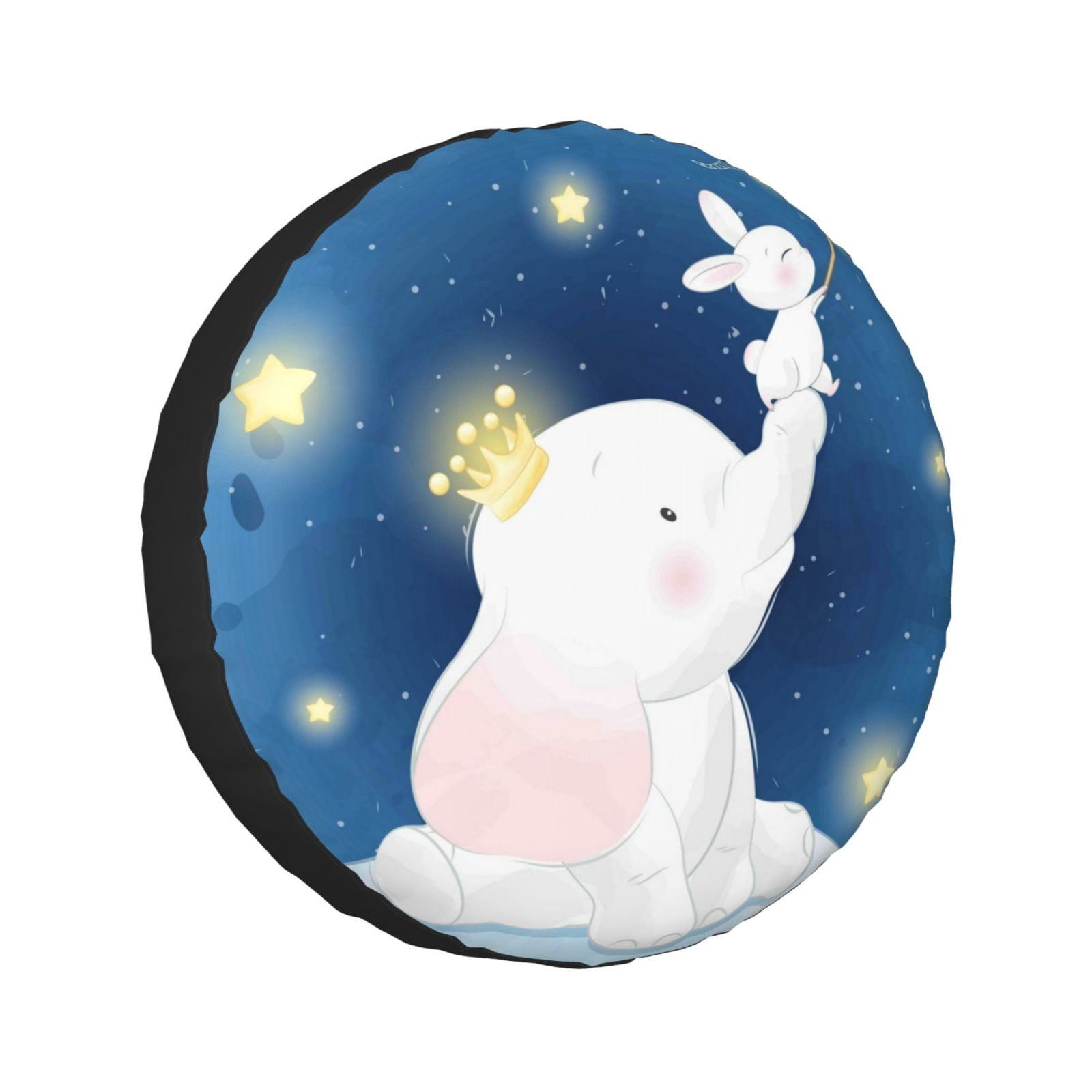 Kll Cute Elephant Sitting In The Moon With Little Bunny Tire Cover ...