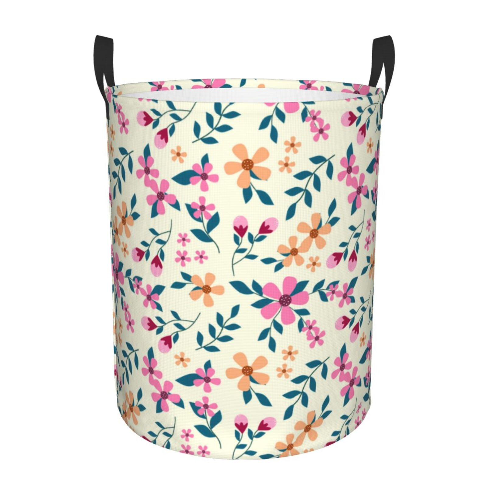 Kll Cute Flower Waterproof Foldable Laundry Hamper Bucket With Handles ...