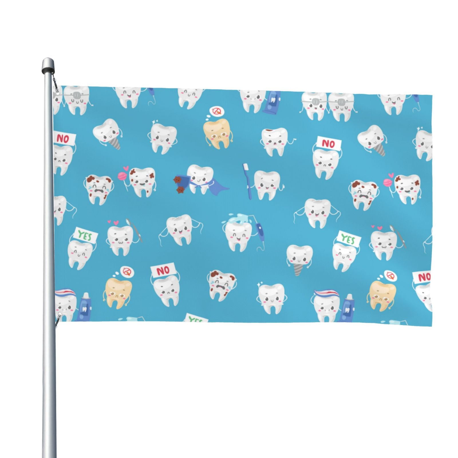 Kll Cute Healthy Teeth Flag 4x6 Ft Parade Party Flag Outdoor Flag ...