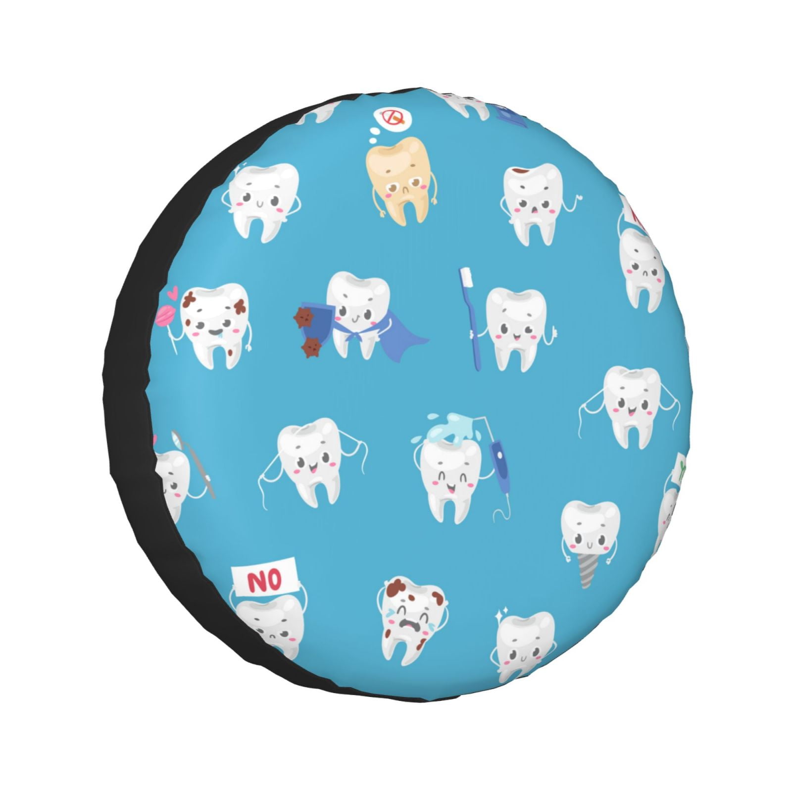 Kll Cute Healthy Teeth Tire Cover,Universal Wheel Tire Cover For ...