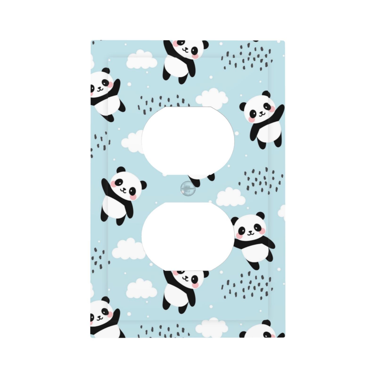 Kll Cute Panda Bear Wall Plate,Gloss Finish,Standard Size 1 - 5" X 3 ...