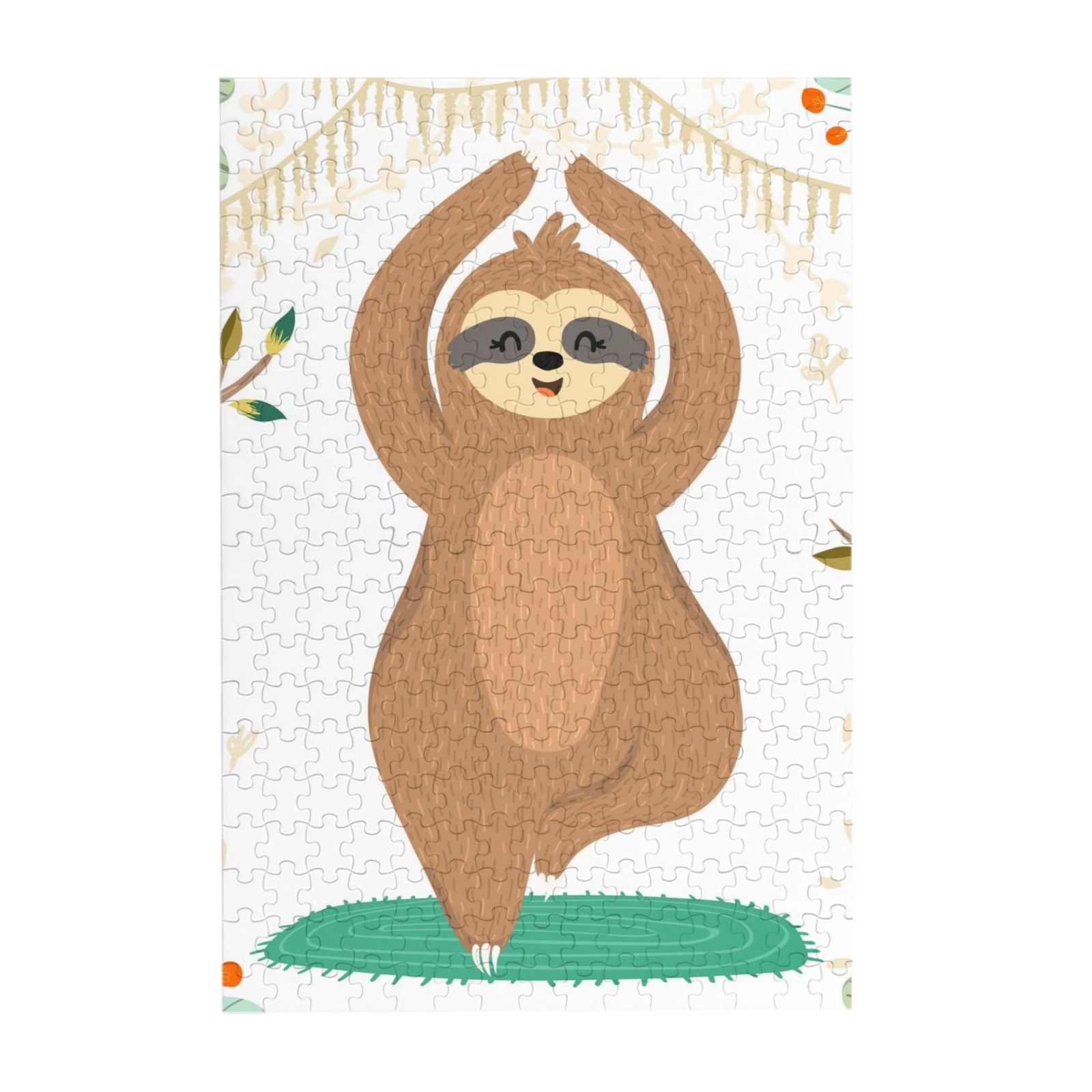 Kll Cute Sloth In Yoga Pose Tree - 300 Piece Jigsaw Puzzle For Adult ...